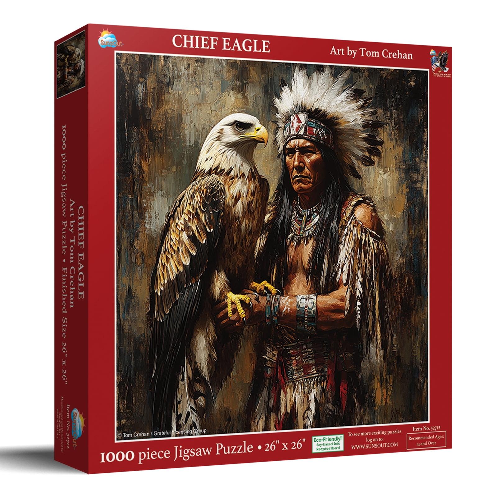 SUNSOUT INC - Chief Eagle - 1000 pc Jigsaw Puzzle by Artist: Tom Crehan ...