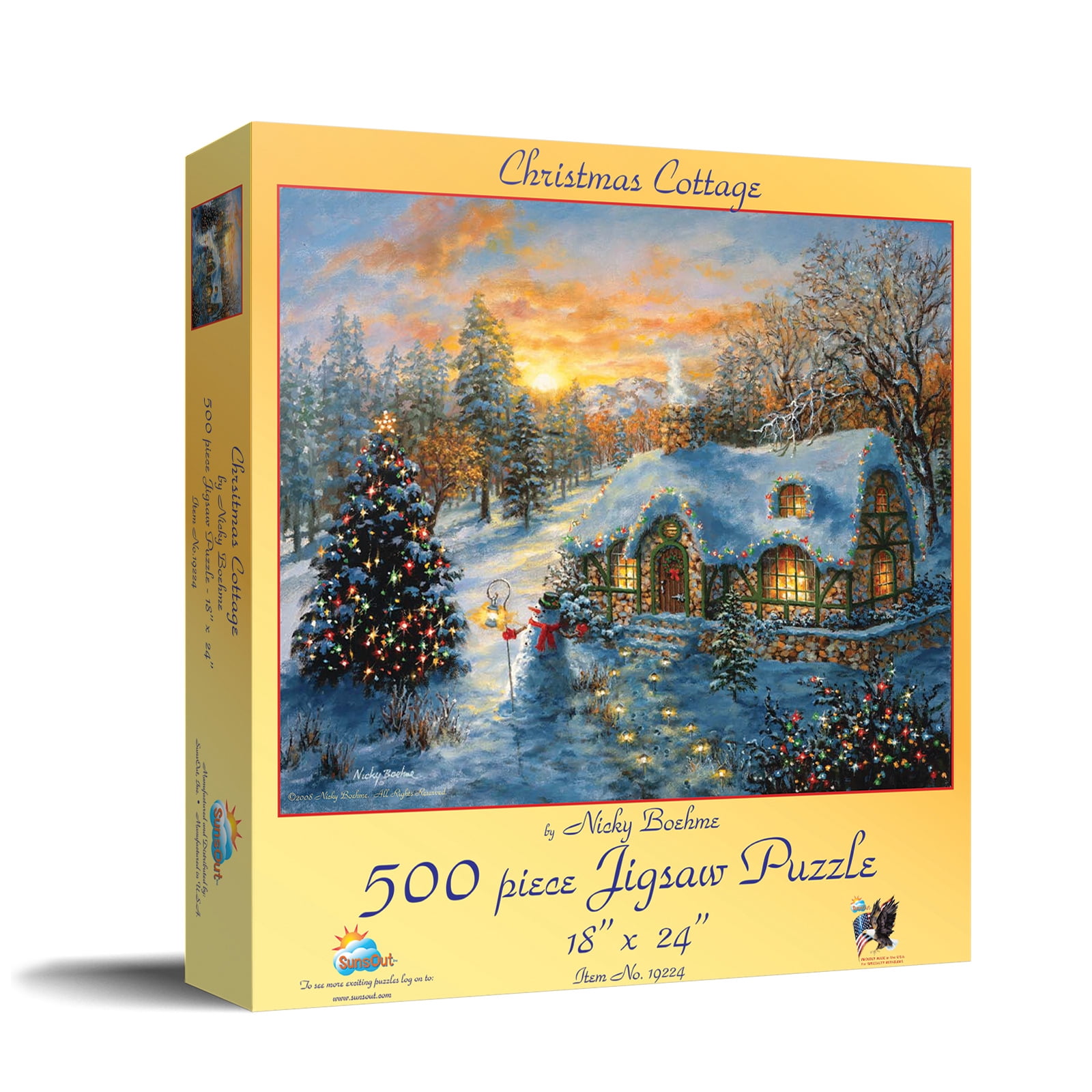 SUNSOUT INC - Christmas Cottage - 500 pc Jigsaw Puzzle by Artist: Nicky ...