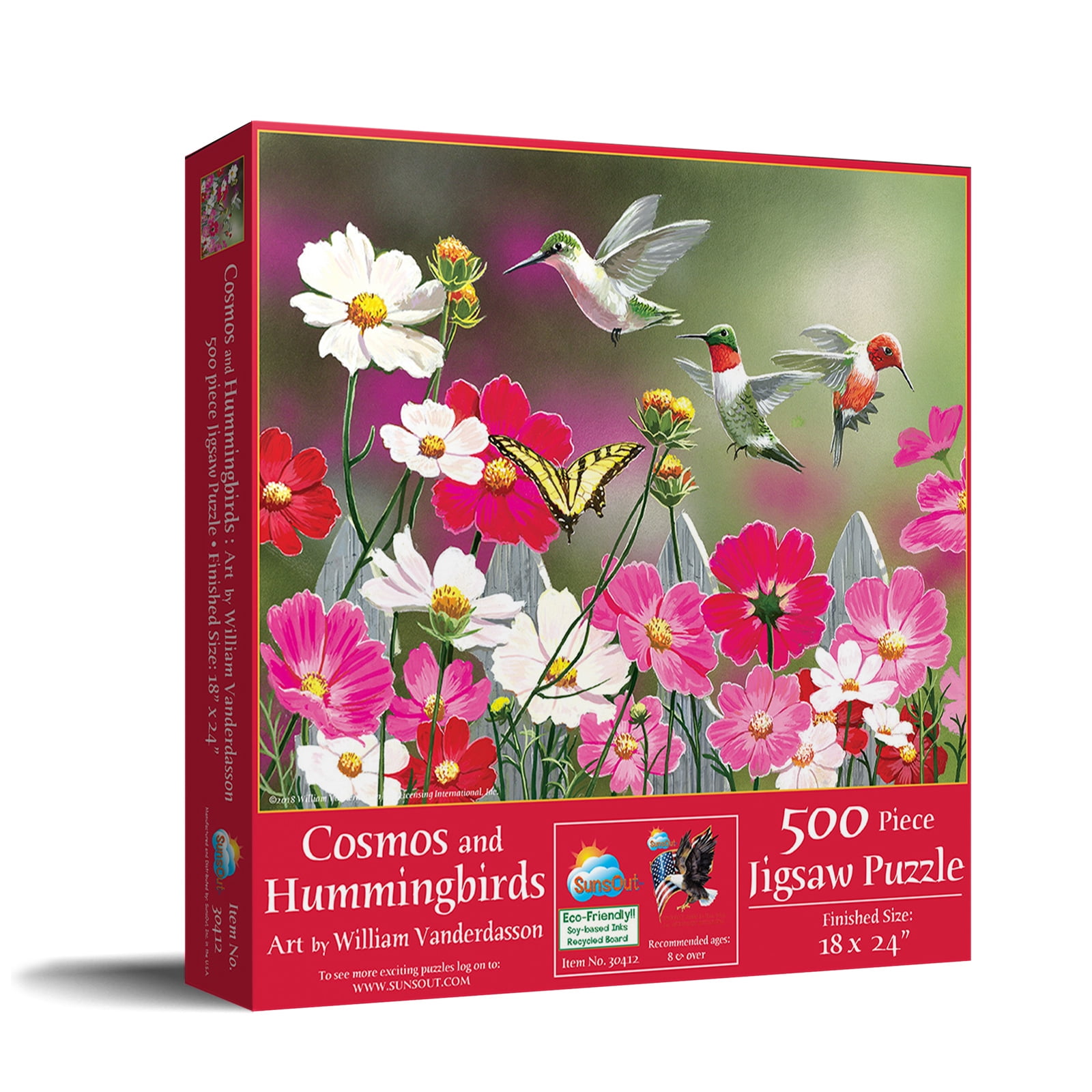 SUNSOUT INC - Cosmos and Hummingbirds - 500 pc Jigsaw Puzzle by Artist ...