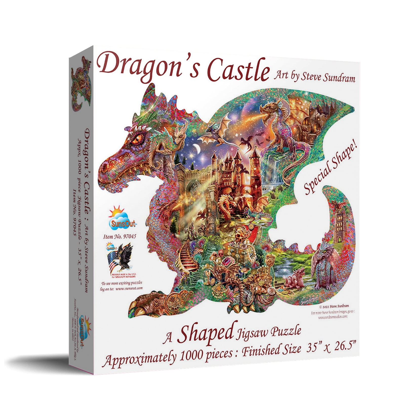 SUNSOUT INC - Dragon's Castle - 1000 pc Special Shape Jigsaw Puzzle by ...