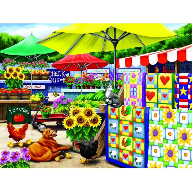 SUNSOUT INC - Farm Stand - 300 pc Jigsaw Puzzle by Artist: Nancy Wernersbach - Finished Size 18 ...