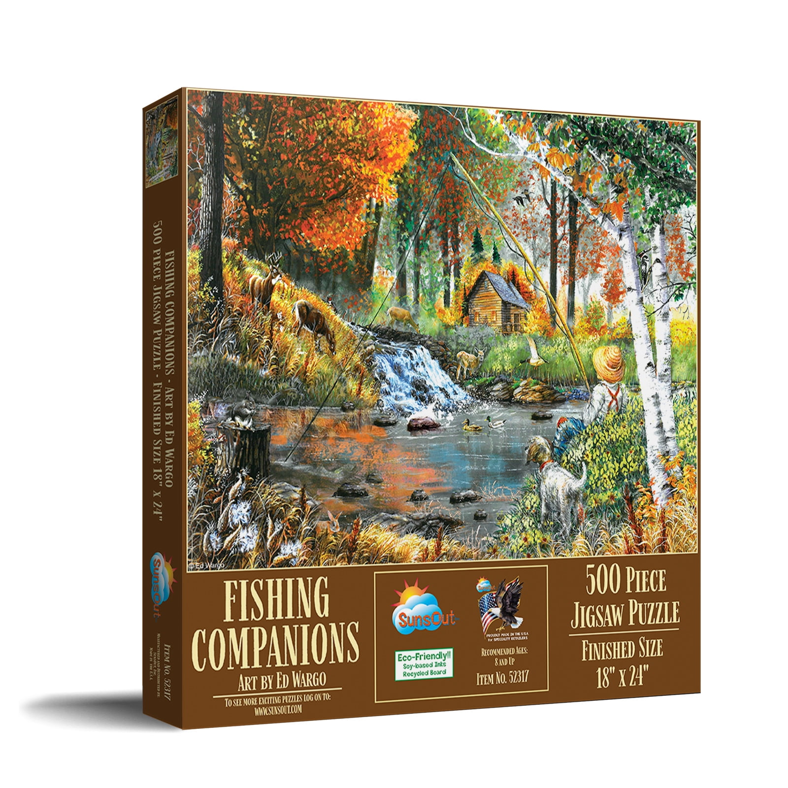SUNSOUT INC - Fishing Companions - 500 pc Jigsaw Puzzle by Artist: Ed Wargo - Finished Size 18 ...