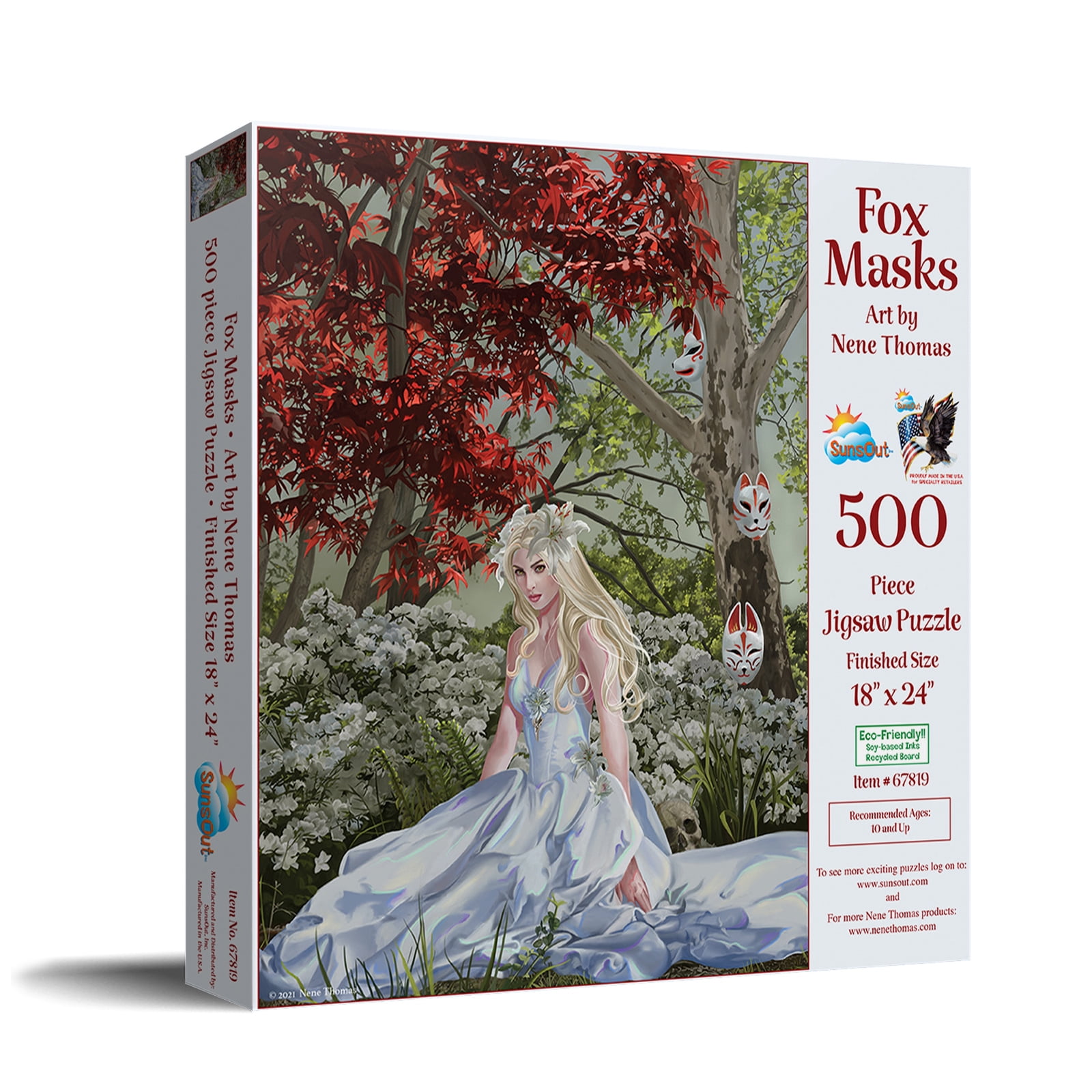 SUNSOUT INC - Fox Masks - 500 pc Jigsaw Puzzle by Artist: Nene Thomas ...