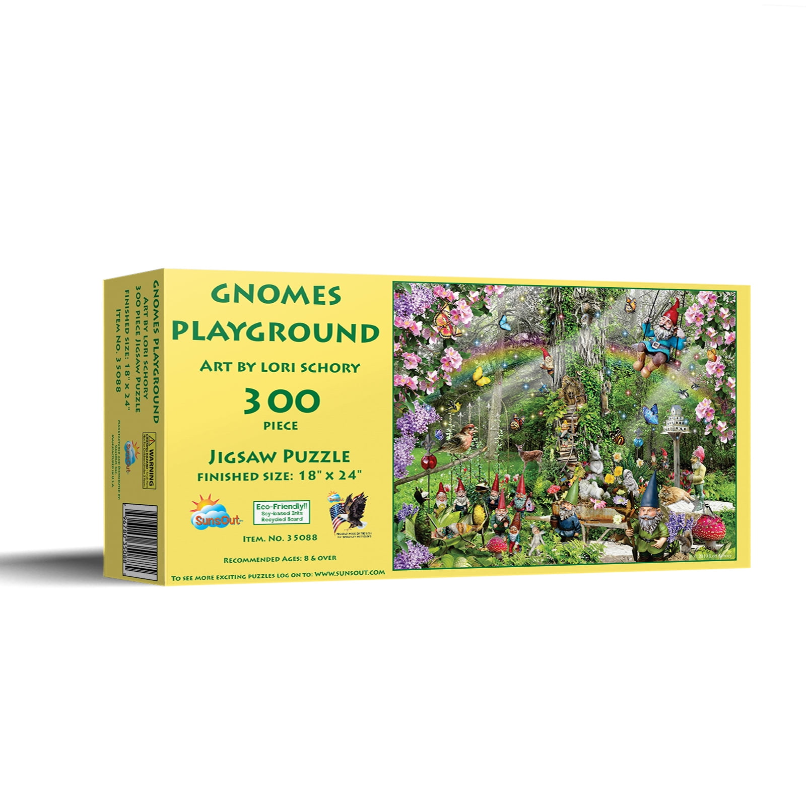 SUNSOUT INC - Gnomes Playground - 300 pc Jigsaw Puzzle by Artist: Lori Schory - Finished Size 18 ...