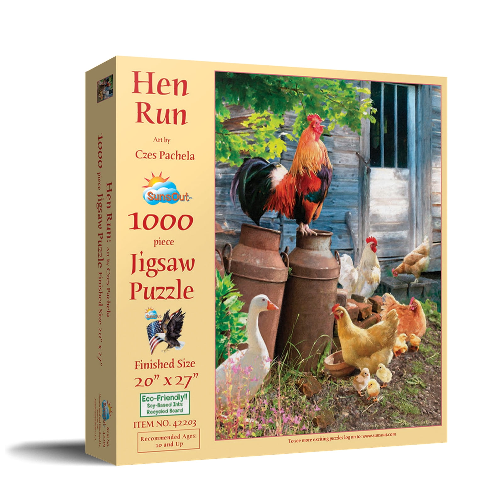SUNSOUT INC - Hen Run - 1000 pc Jigsaw Puzzle by Artist: Czes Pachela ...