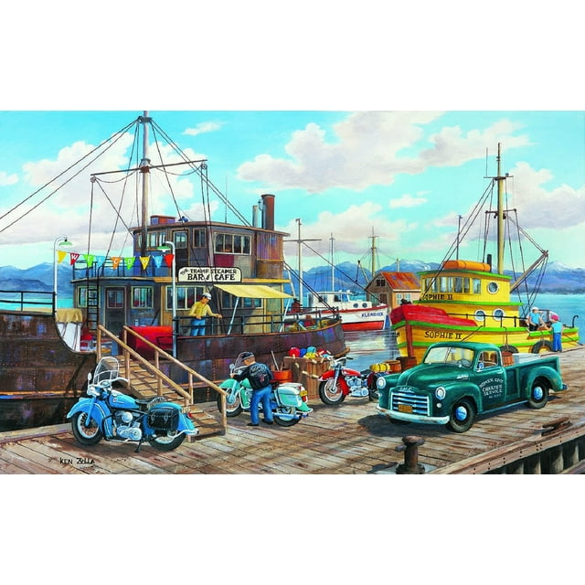 SUNSOUT INC - Homer Spit Harbor - 300 pc Jigsaw Puzzle by Artist: Ken Zylla - Finished Size 16 ...