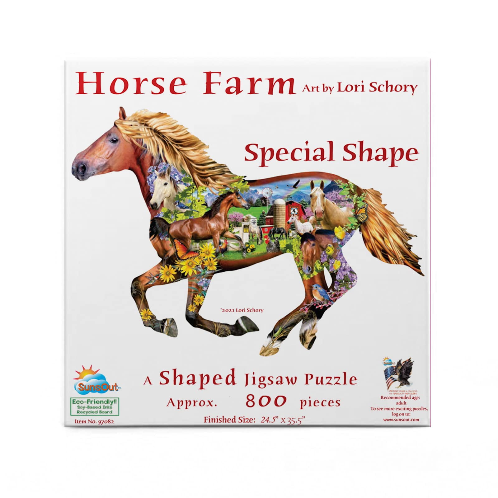 SUNSOUT INC - Horse EC36 Farm - 800 pc Special Shape Jigsaw Puzzle by ...