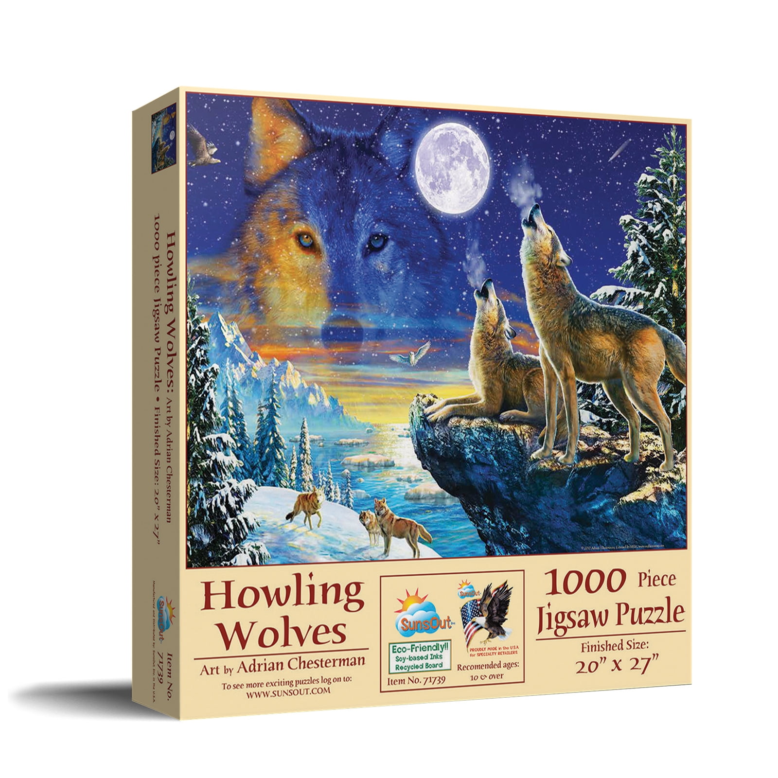 SUNSOUT INC - Howling Wolves - 1000 pc Jigsaw Puzzle by Artist: Adrian ...