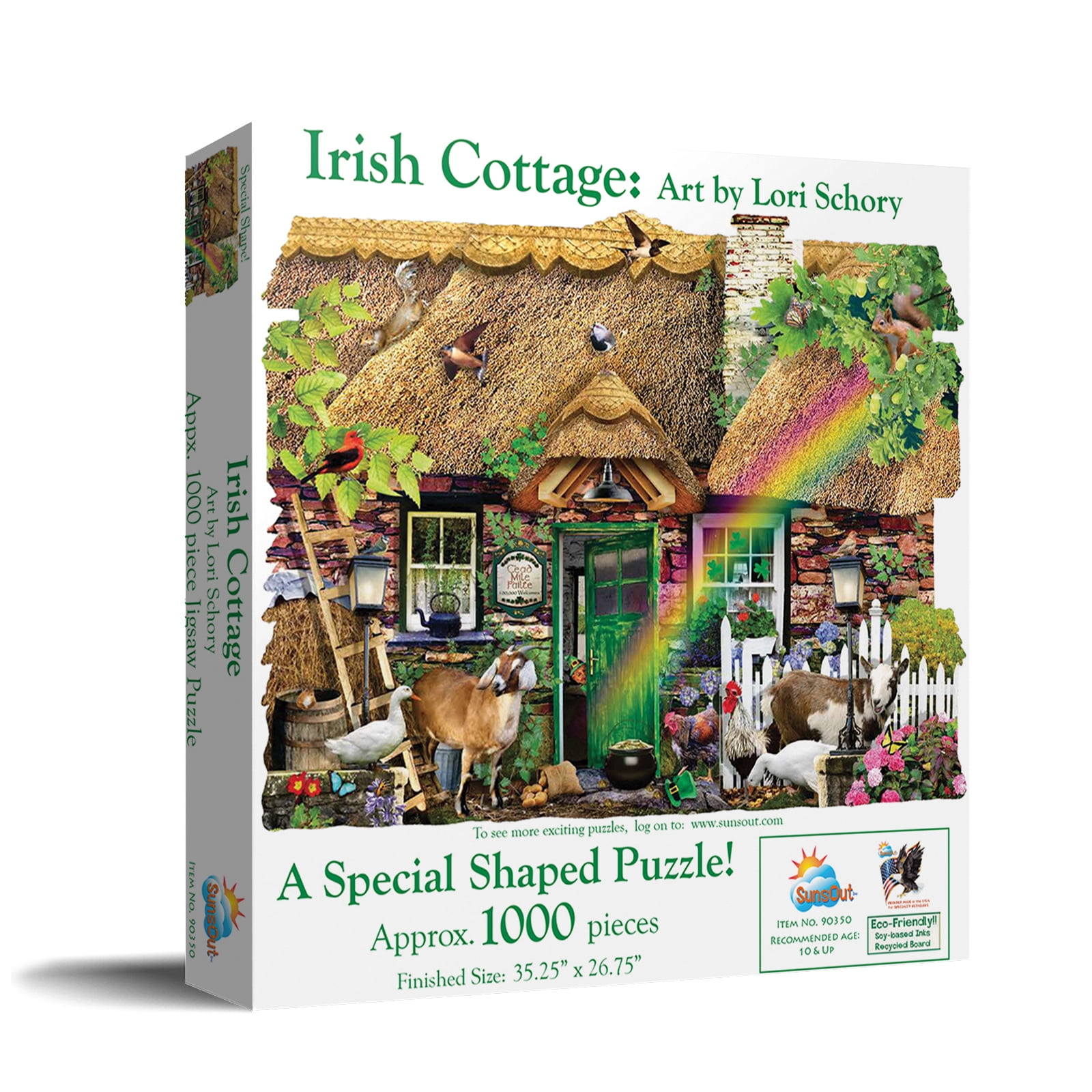 SUNSOUT INC - Irish Cottage 1000 pc Shaped Jigsaw Puzzle by Artist ...