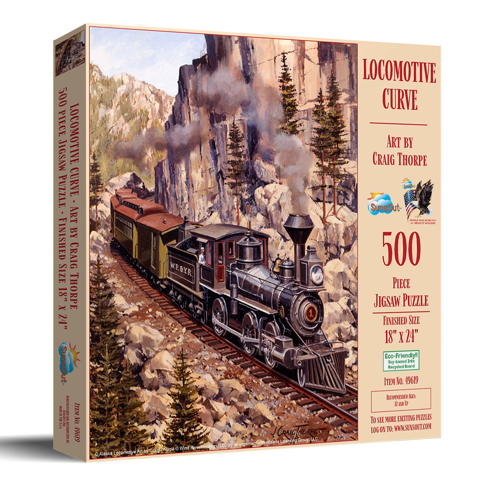 SUNSOUT INC - Locomotive Curve - 500 pc Jigsaw Puzzle by Artist: Craig ...