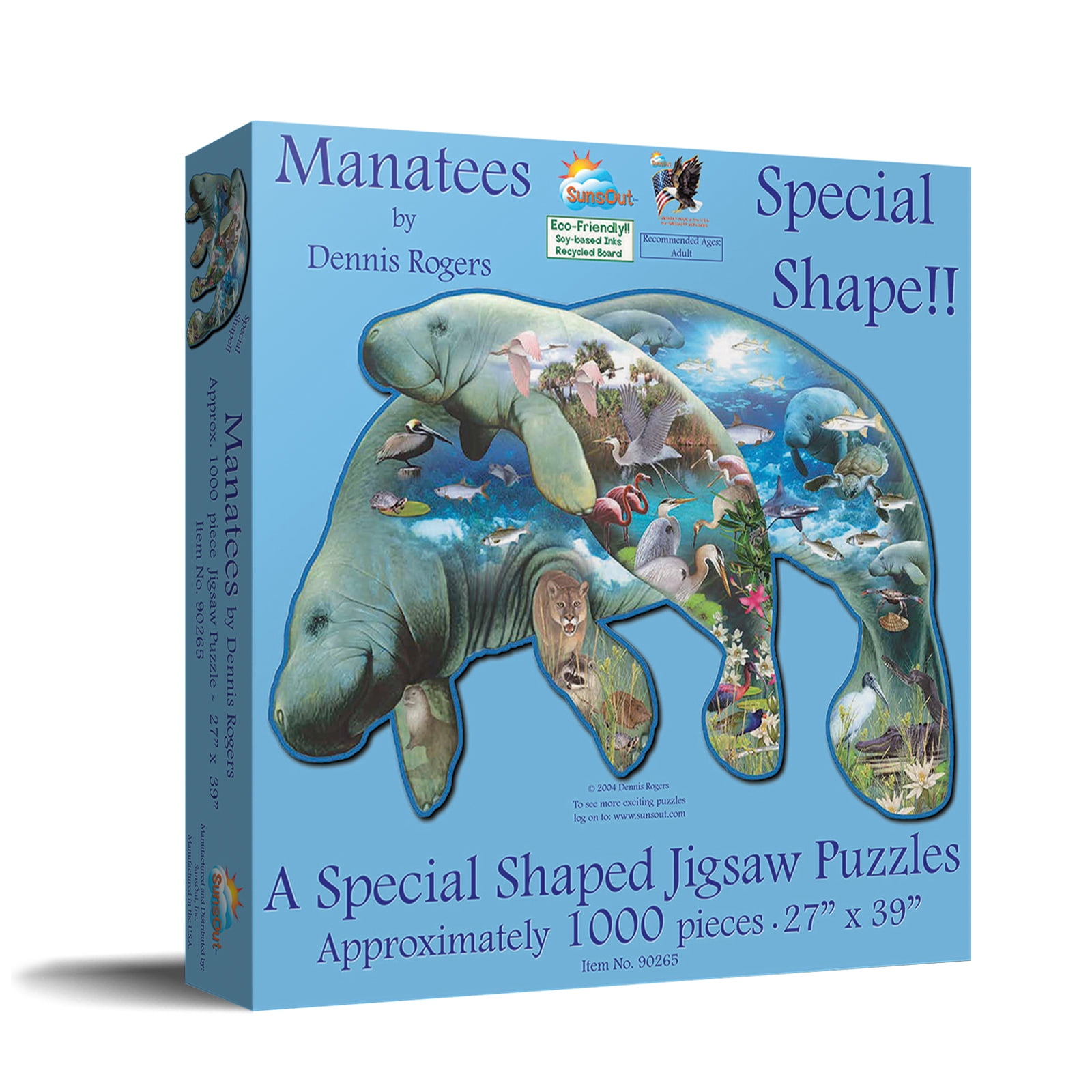 SUNSOUT INC - Manatees - 1000 pc Special Shape Jigsaw Puzzle by Artist ...