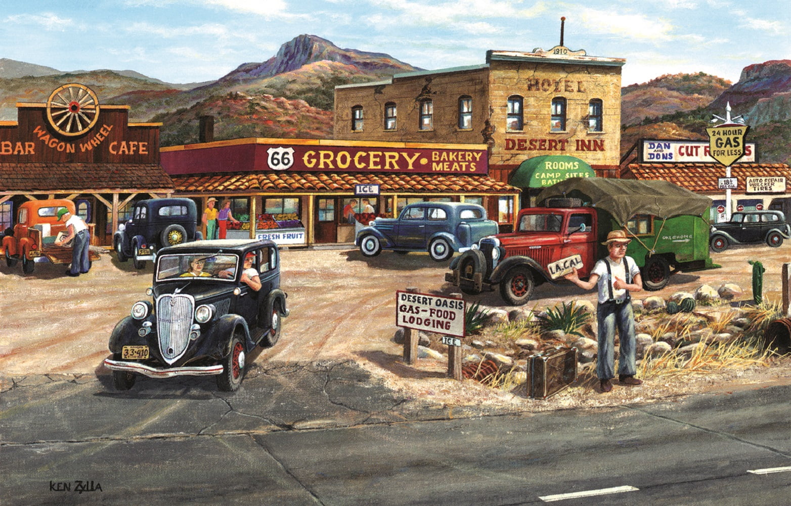 SUNSOUT INC - Memories of Route 66 - 1000 pc Jigsaw Puzzle by Artist ...