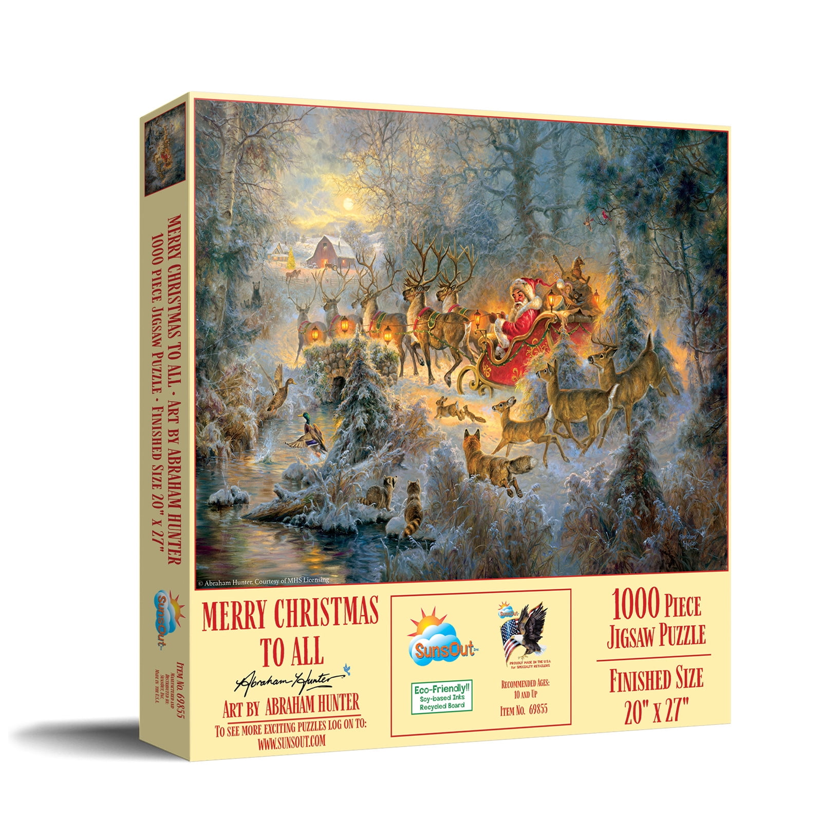 SUNSOUT INC - Merry Christmas to All - 1000 pc Jigsaw Puzzle by Artist ...