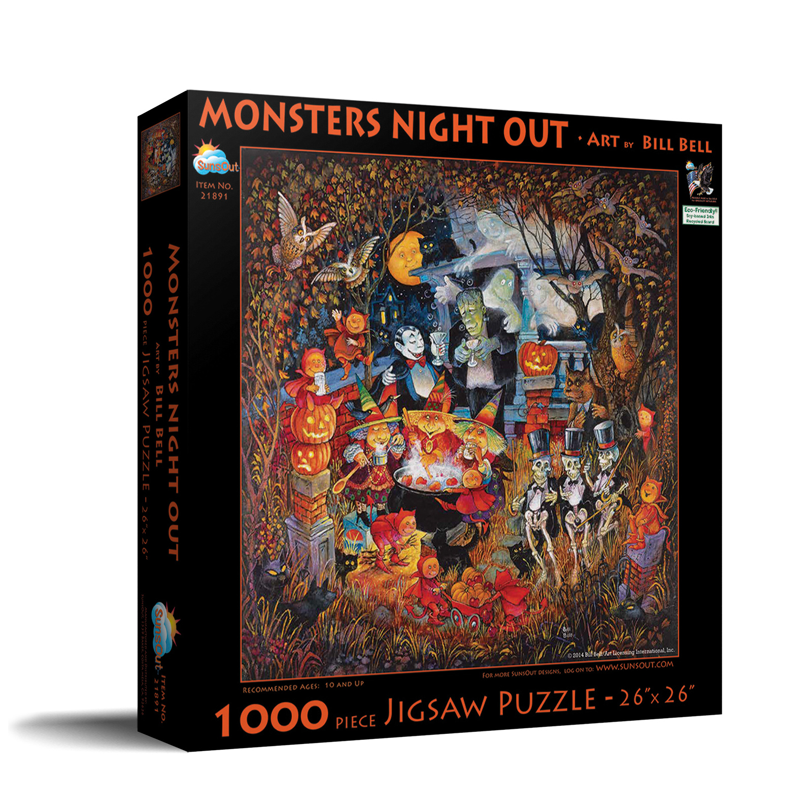 SUNSOUT INC - Monsters Night Out - 1000 pc Jigsaw Puzzle by Artist ...