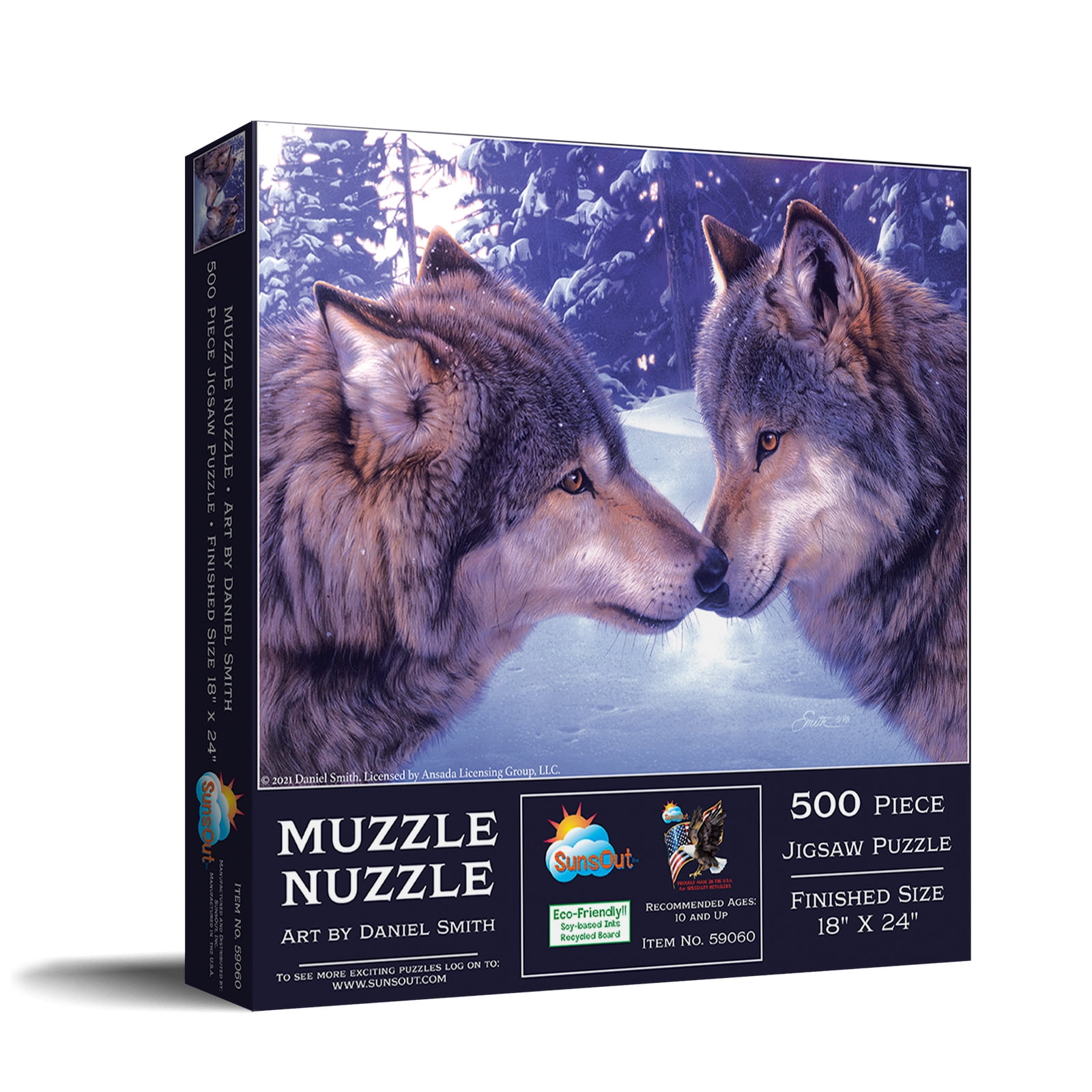 SUNSOUT INC - Muzzle Nuzzle - 500 pc Jigsaw Puzzle by Artist: Daniel Smith - Finished Size 18" x ...