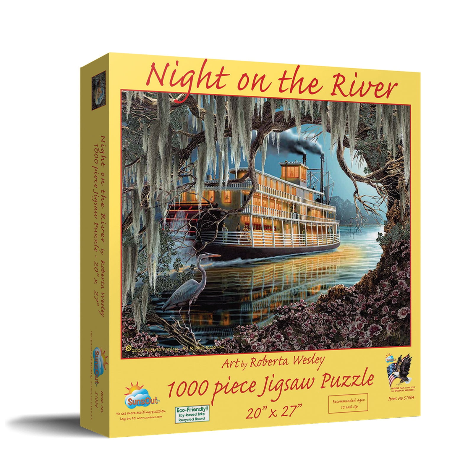 SUNSOUT INC - Night on the River - 1000 pc Jigsaw Puzzle by Artist ...