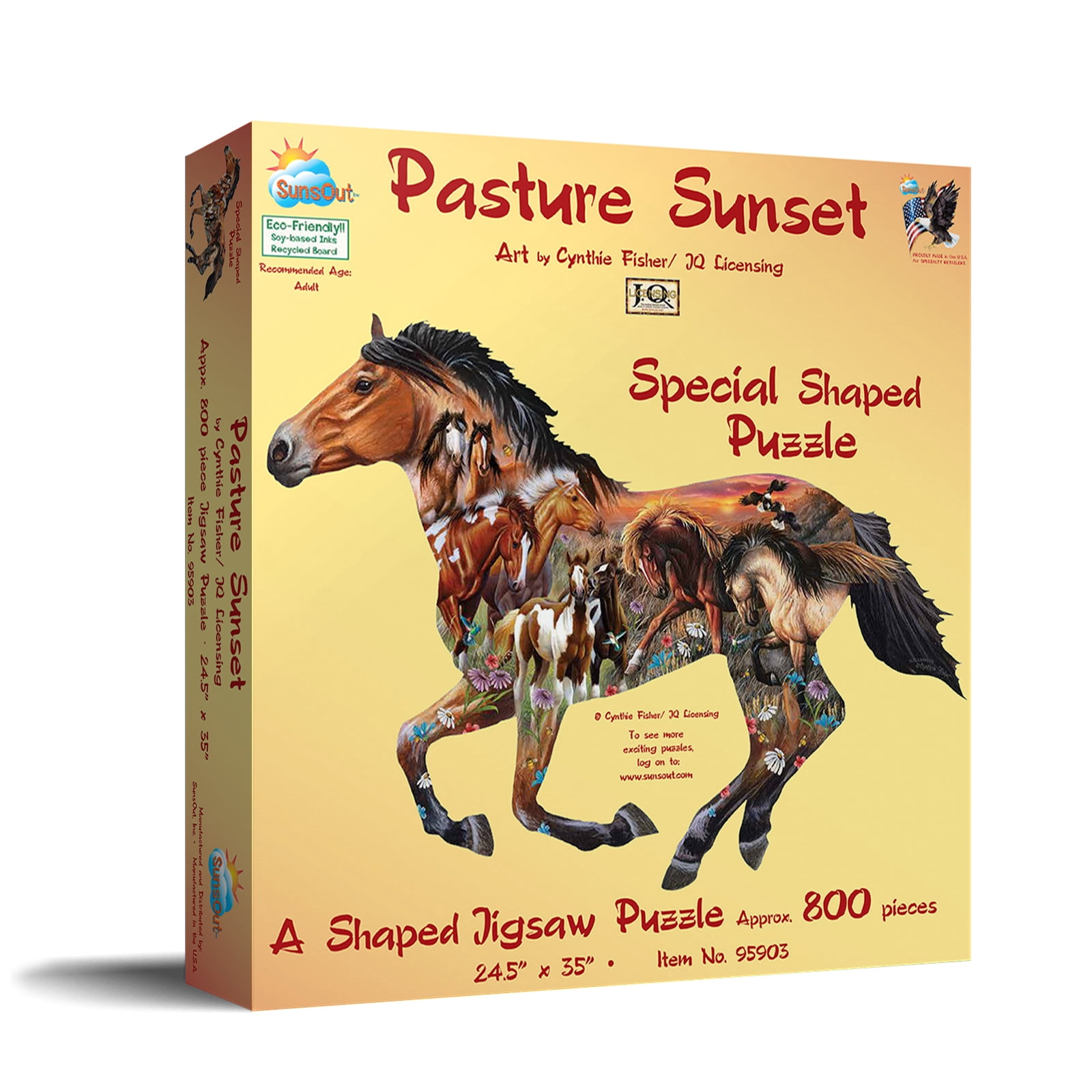 SUNSOUT INC - Pasture Sunset - 600 pc Special Shape Jigsaw Puzzle by ...