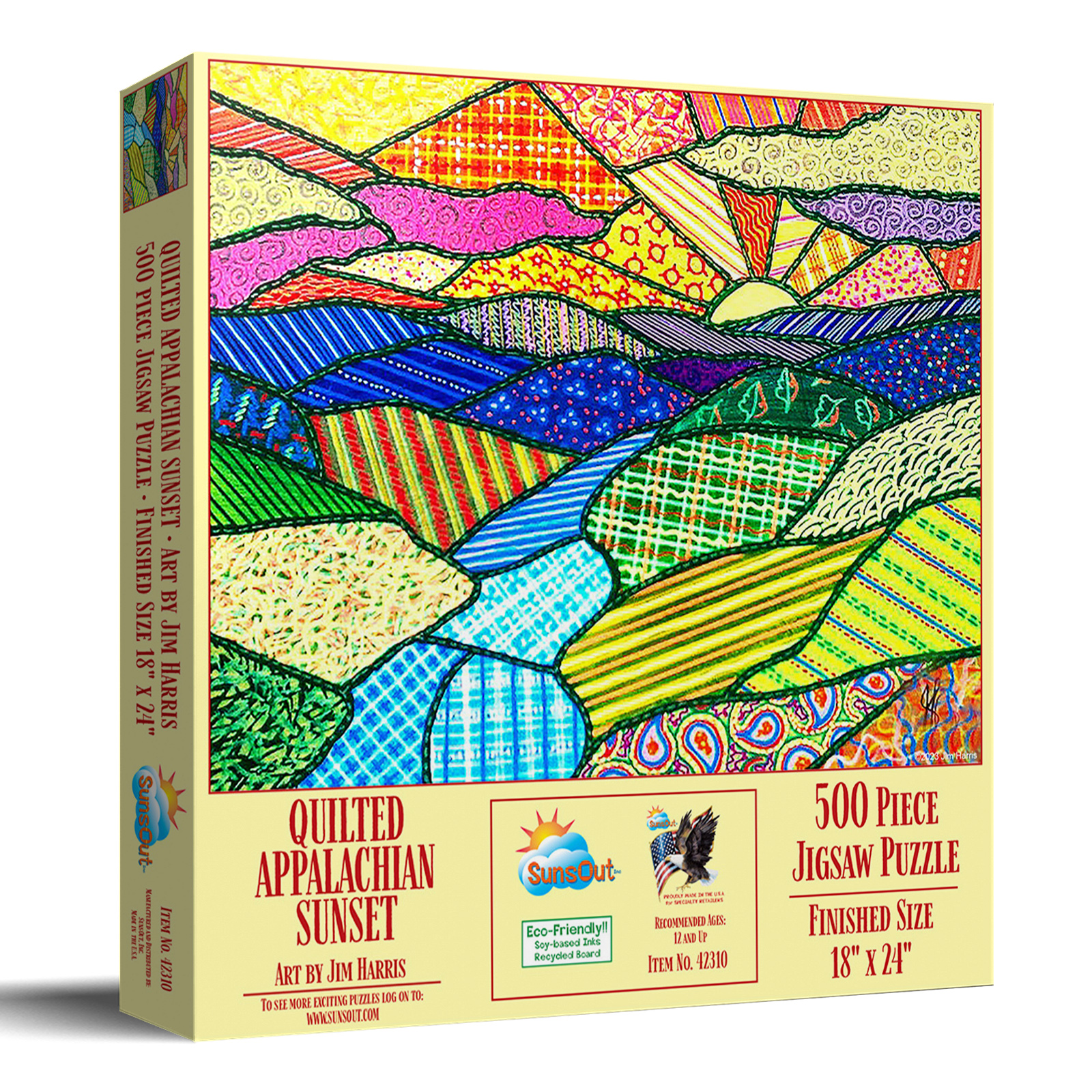 SUNSOUT INC - Quilted Appalachian Sunset - 500 pc Jigsaw Puzzle by ...