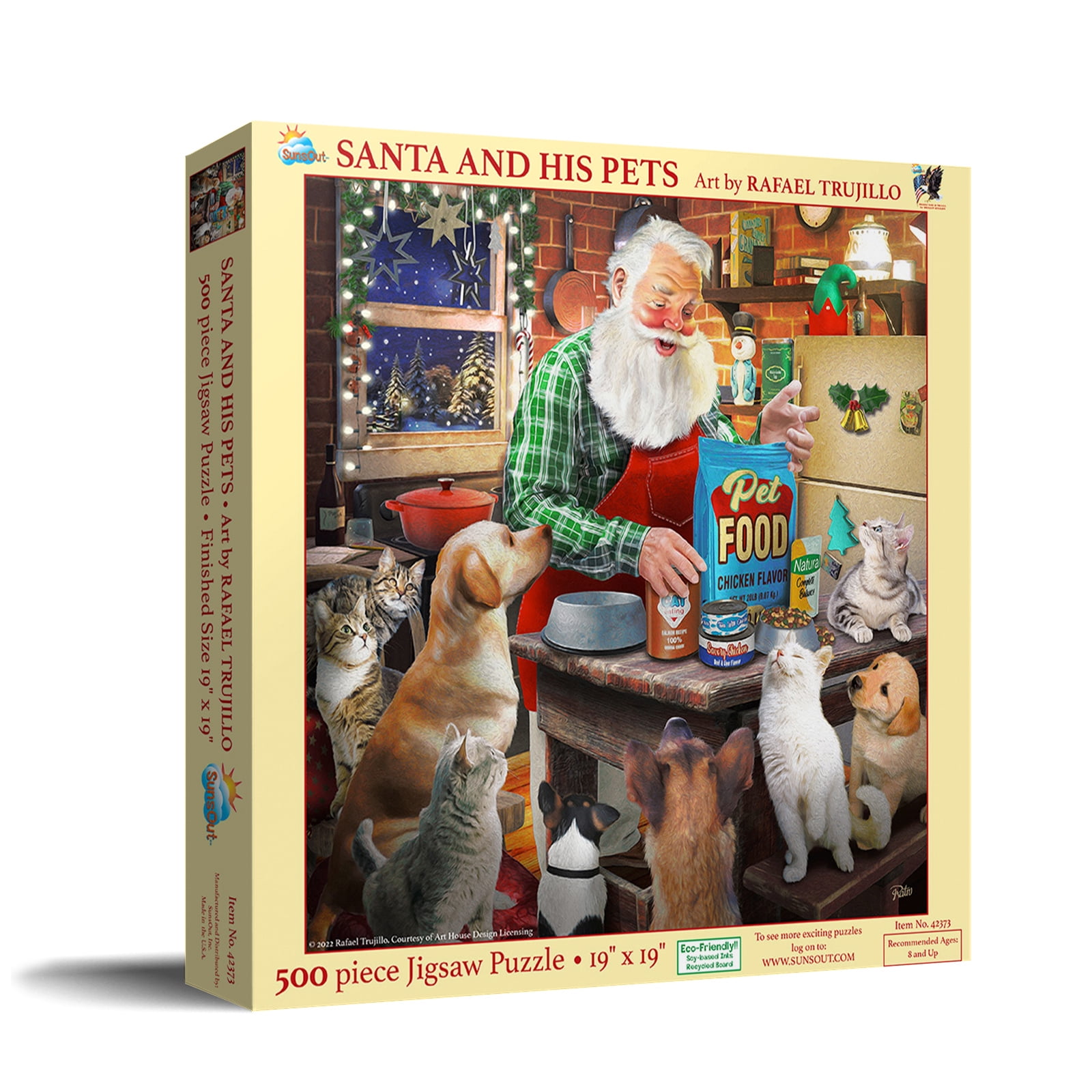 SUNSOUT INC - Santa and His Pets - 500 pc Jigsaw Puzzle by Artist ...