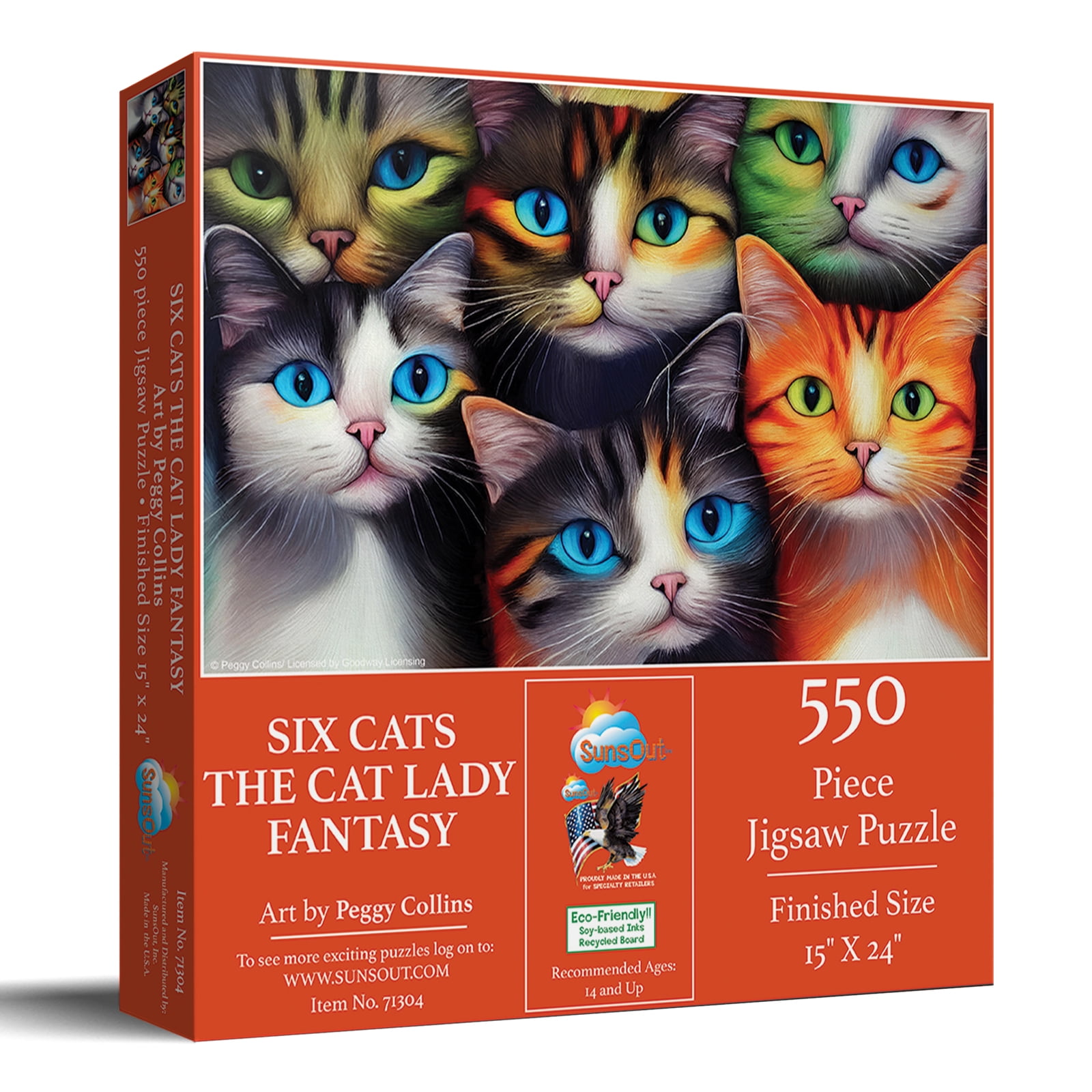 SUNSOUT INC - Six Cats the Cat Lady Fantasy - 550 pc Jigsaw Puzzle by ...