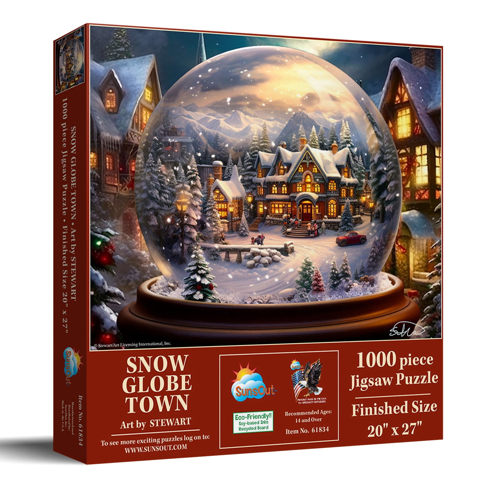 SUNSOUT INC - Snow Globe Town - 1000 pc Jigsaw Puzzle by Artist ...