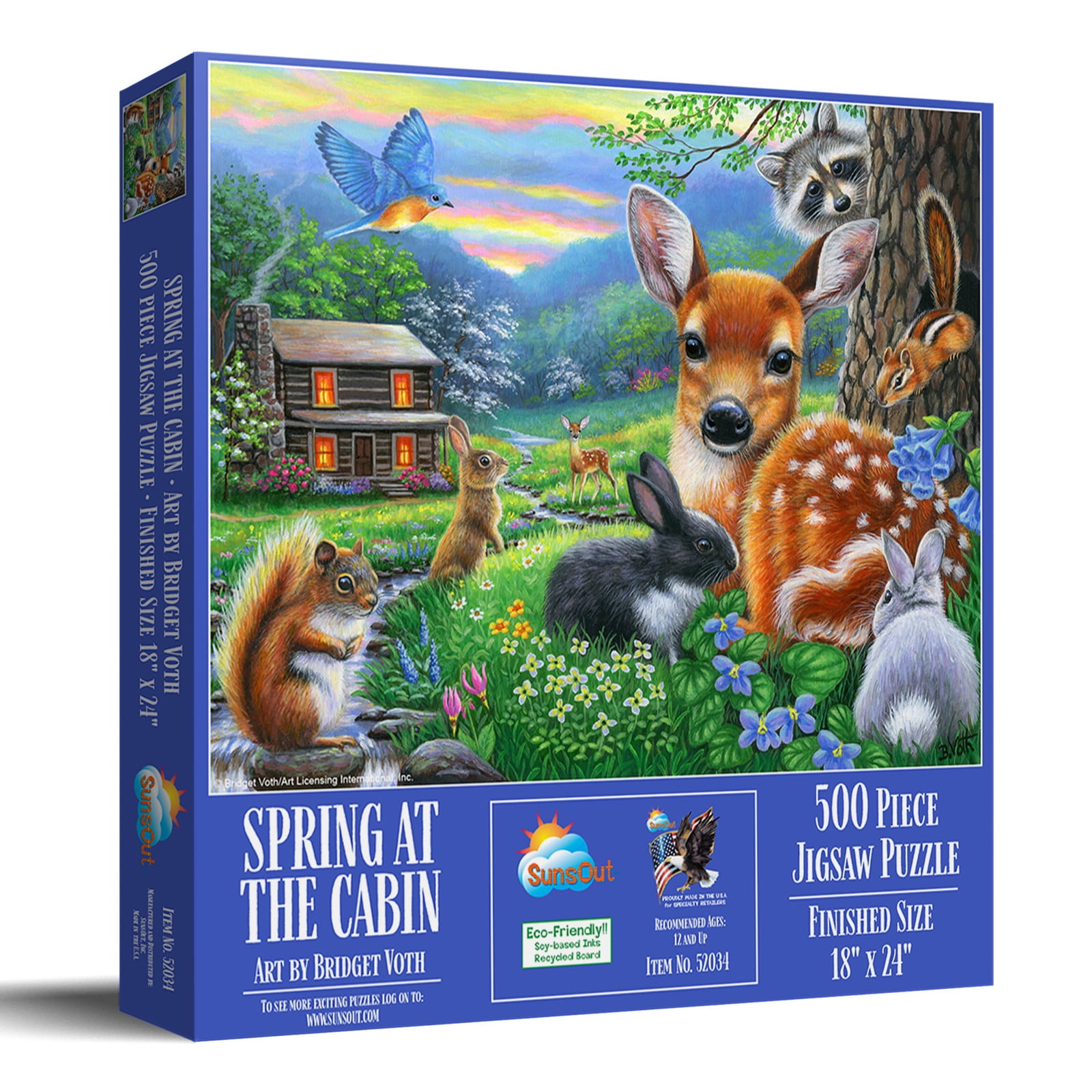 SUNSOUT INC - Spring at the Cabin - 500 pc Jigsaw Puzzle by Artist: Bridget Voth - MPN # 52034 ...