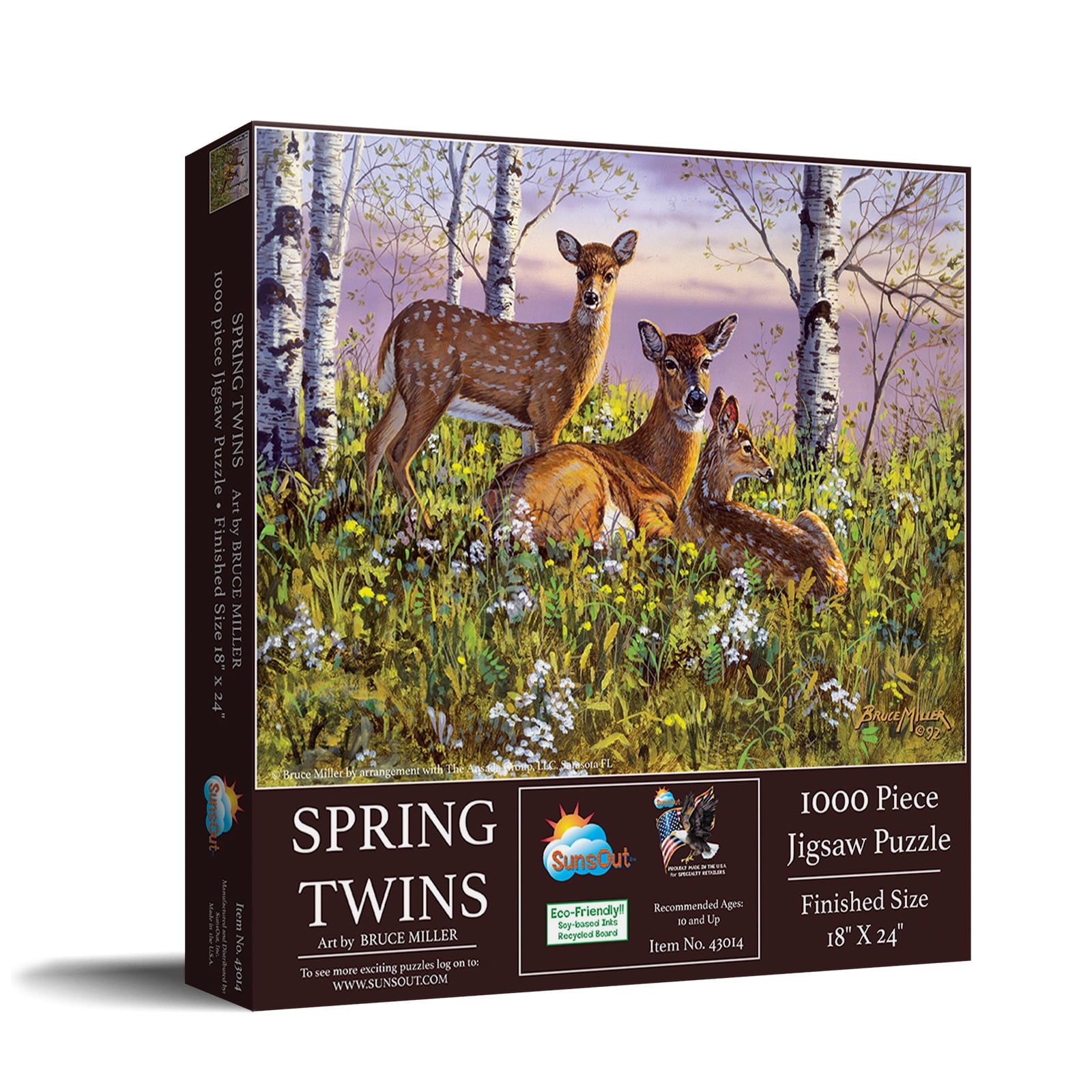 SUNSOUT INC - Spring twins - 500 pc Jigsaw Puzzle by Artist: Bruce Miller - Finished Size 18" x ...