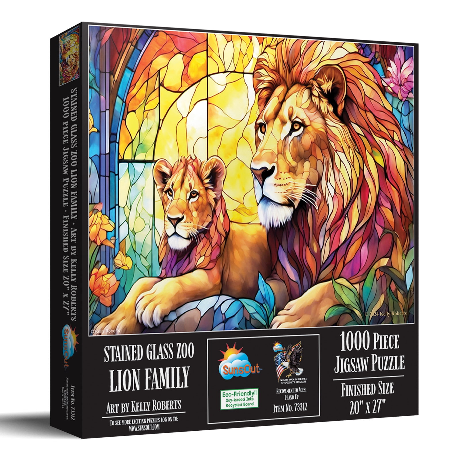 SUNSOUT INC - Stained Glass Zoo - Lion Family - 1000 pc Jigsaw Puzzle ...