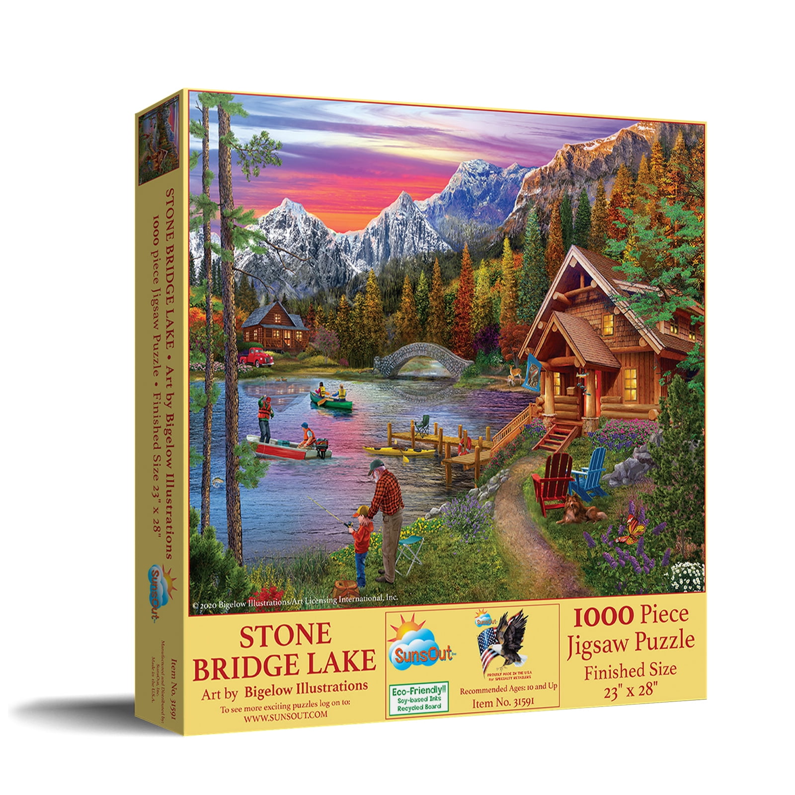 SUNSOUT INC - Stone Bridge Lake - 1000 pc Jigsaw Puzzle by Artist ...