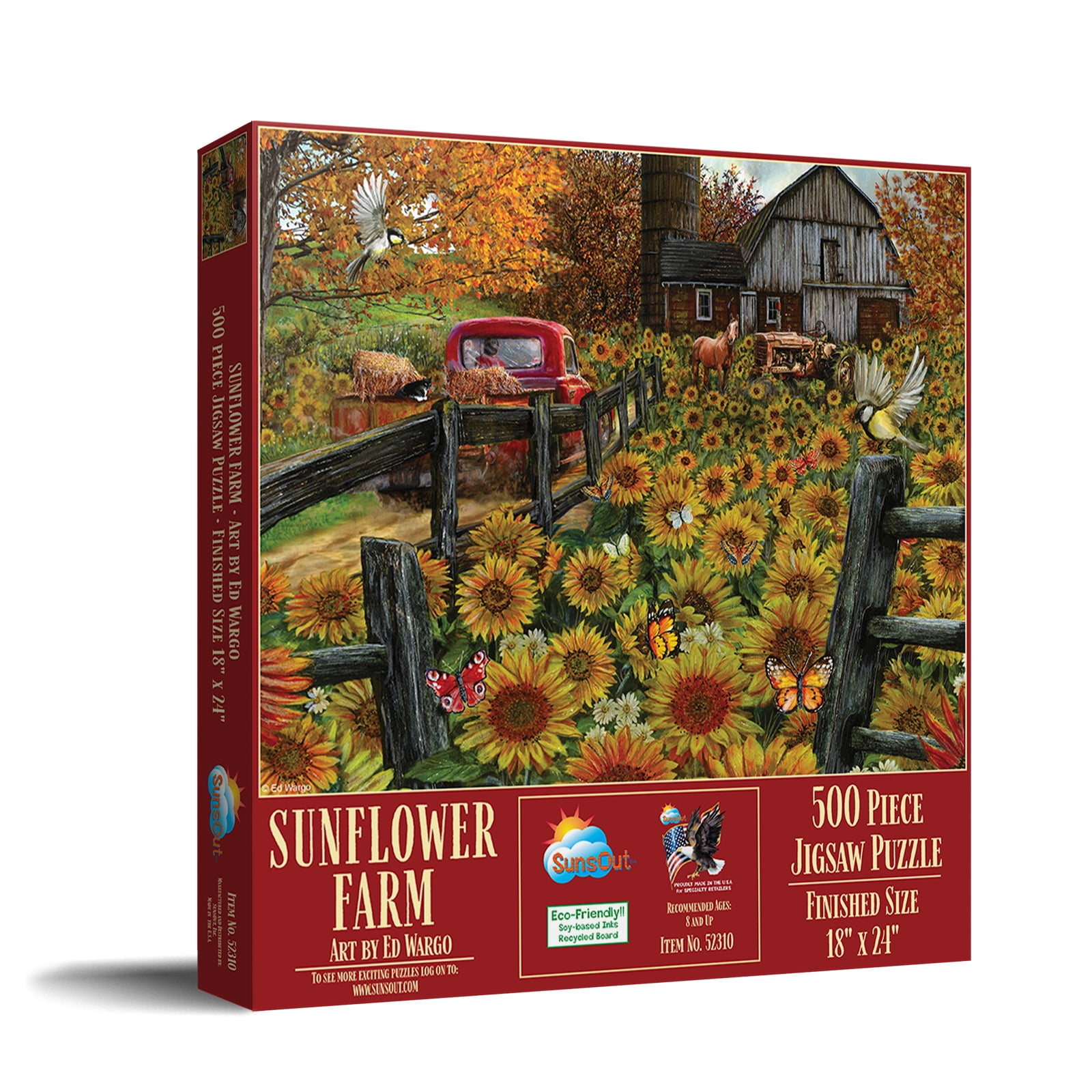 SUNSOUT INC - Sunflower Farm - 500 pc Jigsaw Puzzle by Artist: Ed Wargo ...