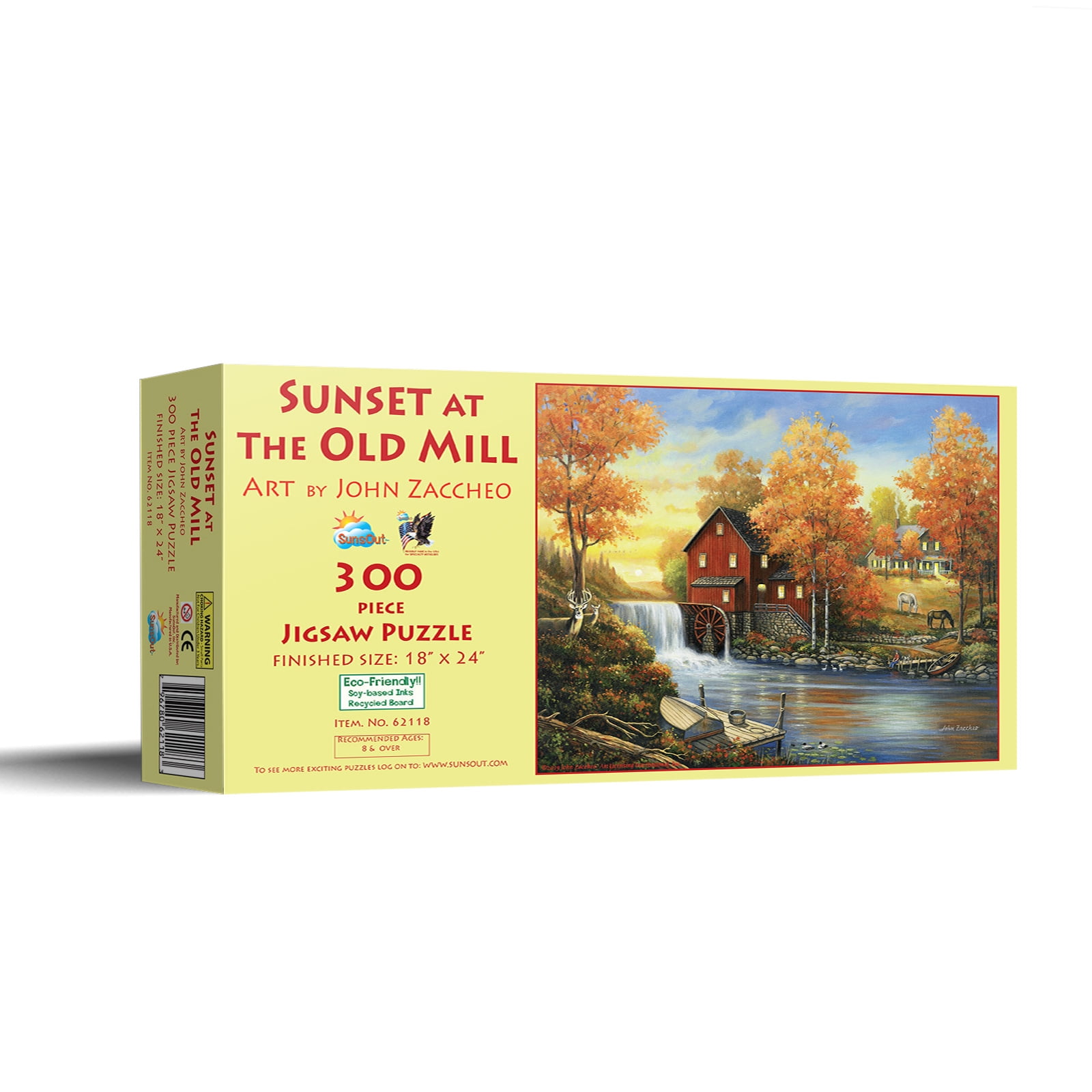 SUNSOUT INC - Sunset at the Old Mill - 300 pc Jigsaw Puzzle by Artist ...