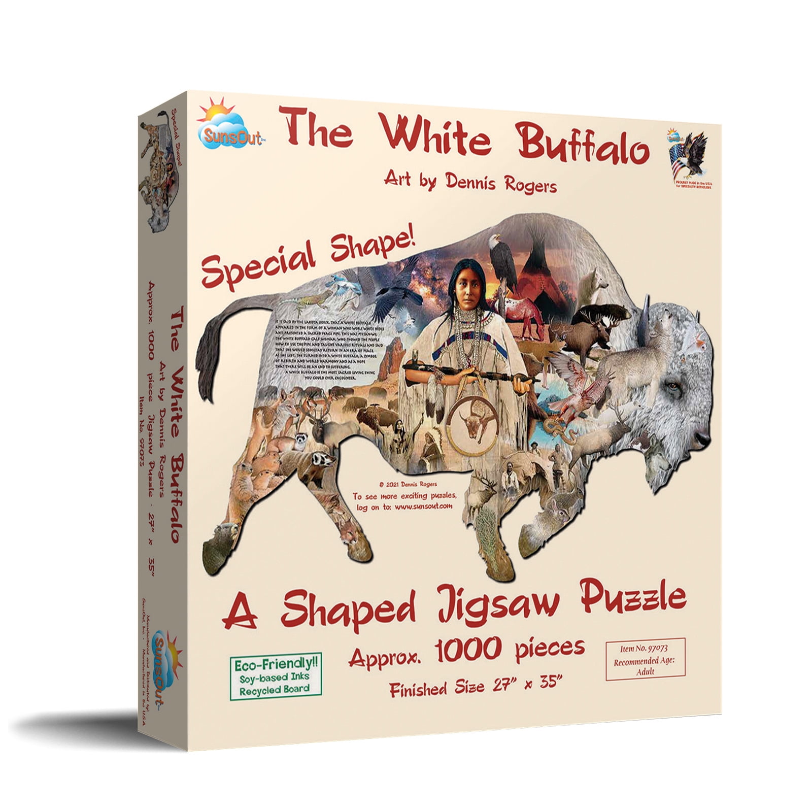 SUNSOUT INC - The White Buffalo - 1000 pc Jigsaw Puzzle by Dennis ...