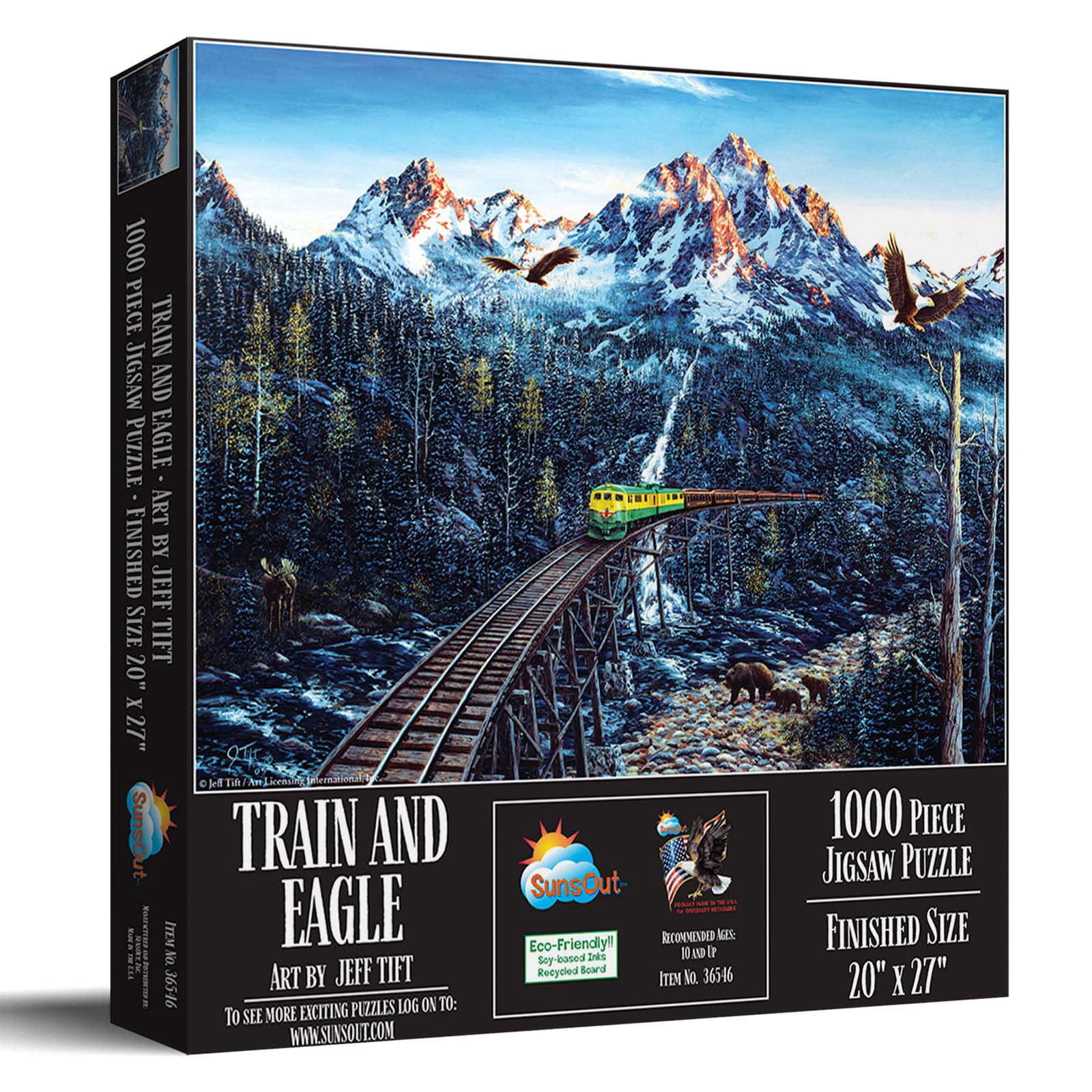SUNSOUT INC - Train and Eagle - 1000 pc Jigsaw Puzzle by Jeff Tift ...