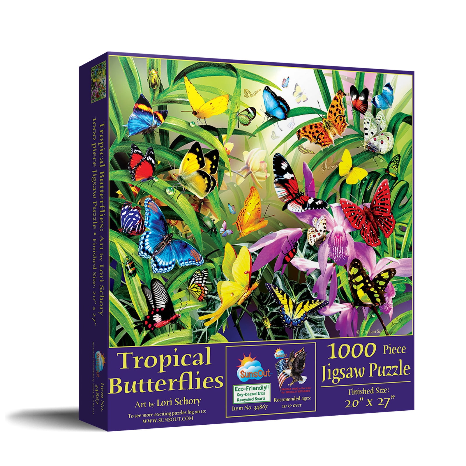 SUNSOUT INC - Tropical Butterflies - 1000 pc Jigsaw Puzzle by Artist ...