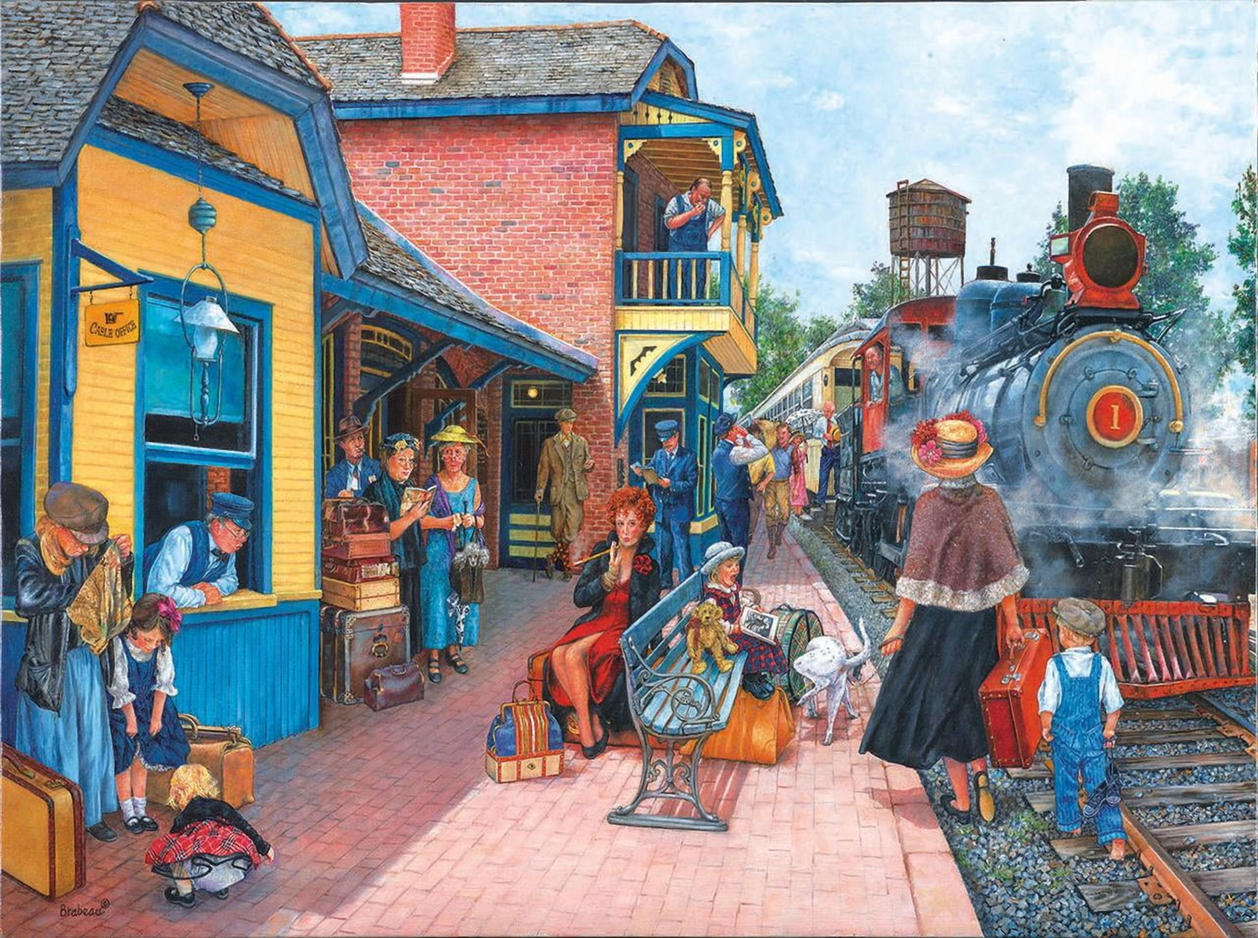 SUNSOUT INC - Waiting at the Station - 1000 pc Jigsaw Puzzle by Artist ...
