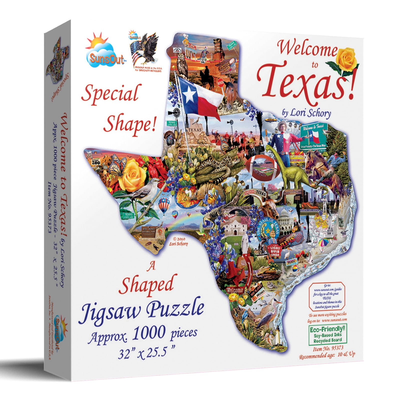 SUNSOUT INC - Welcome to Texas - 1000 pc Special Shape Jigsaw Puzzle by ...