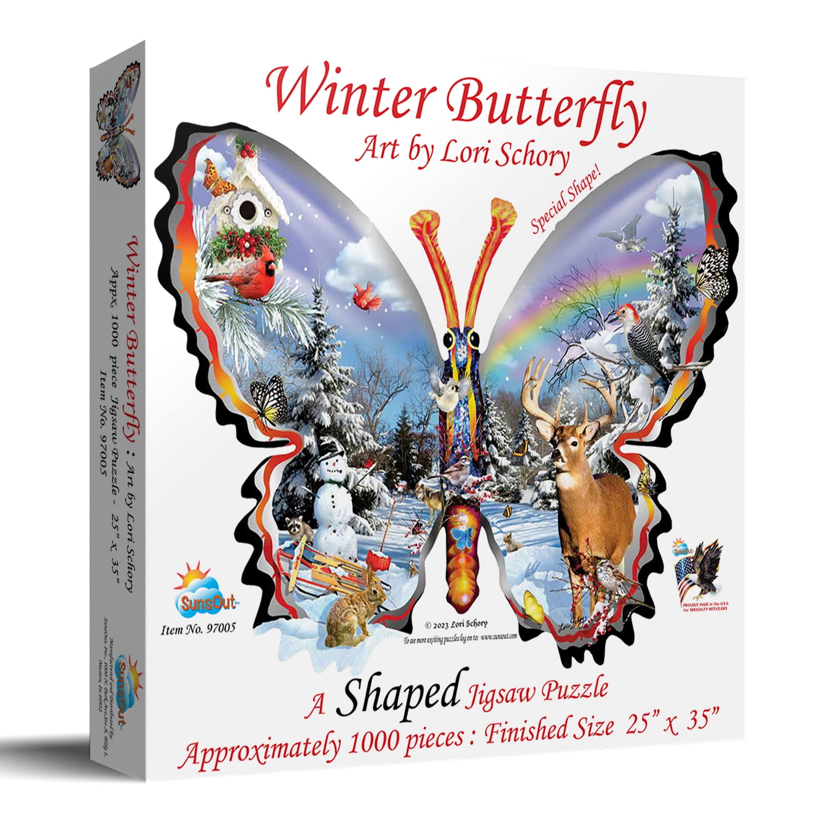 SUNSOUT INC - Winter Butterfly - 1000 pc Shaped Jigsaw Puzzle by Artist: Lori Schory - MPN ...