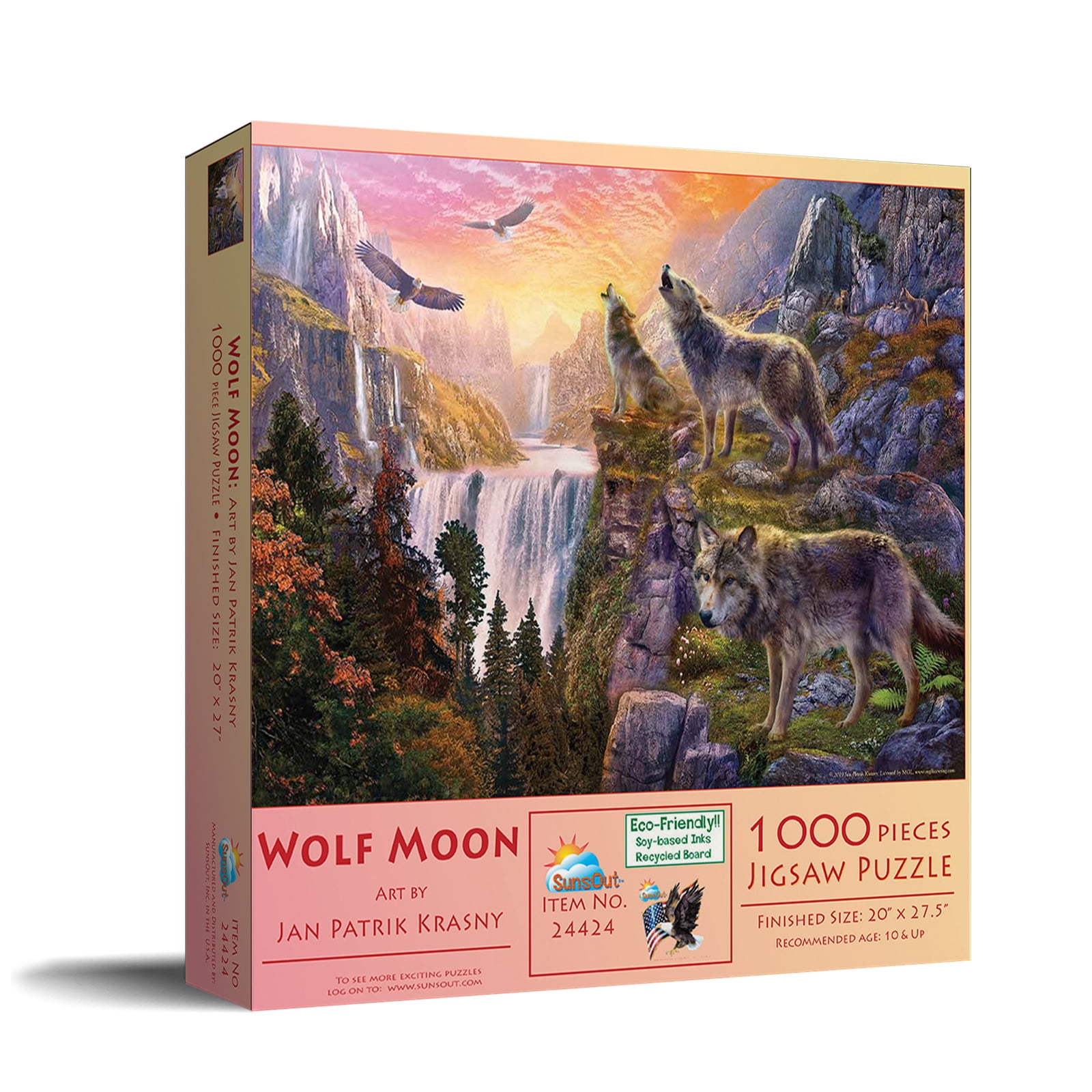 SUNSOUT INC - Wolf Sun/Wolf Moon - 1000 pc Jigsaw Puzzle by Artist: Jan ...