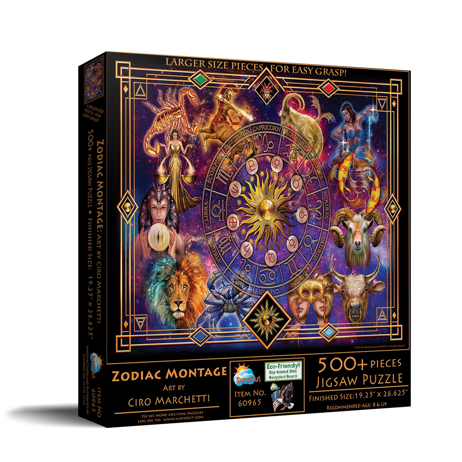 SUNSOUT INC - Zodiac Montage - 500 pc Large Pieces Jigsaw Puzzle by ...