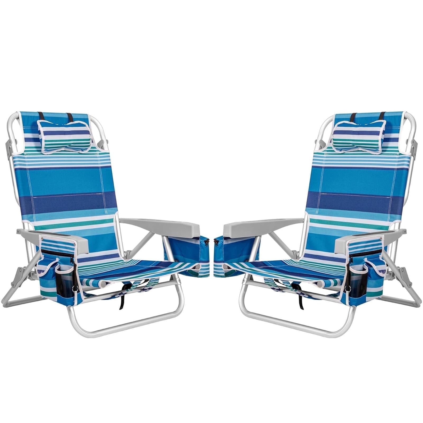 SUNSPIRE, Backpack Beach Chair, 5-Position Lay Flat, 2pk - Walmart.com