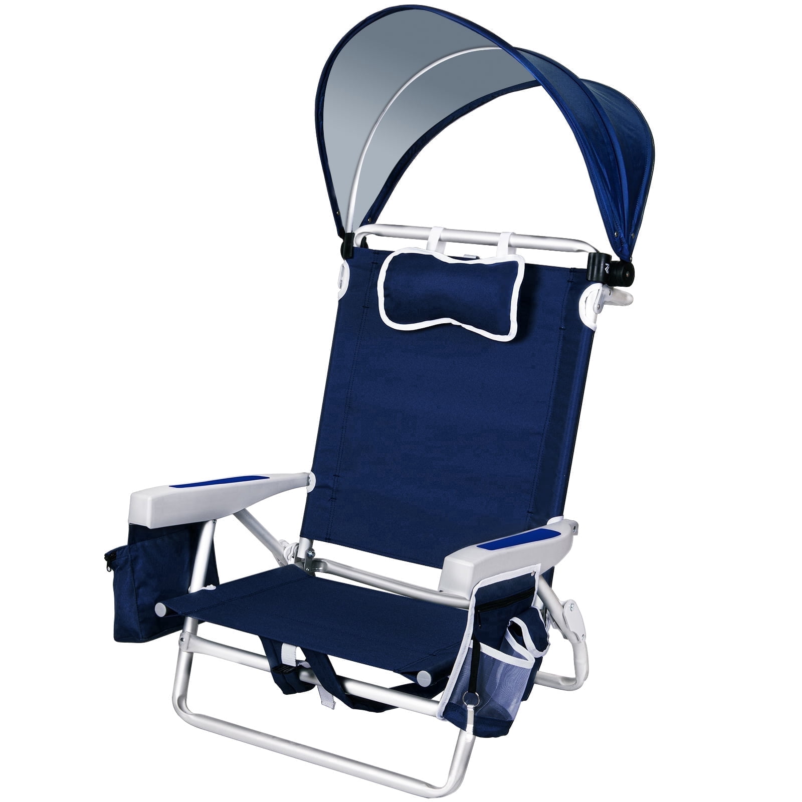 SUNSPIRE Beach Chair Canopy Adjustable Shade, 5-Position Lay Flat ...