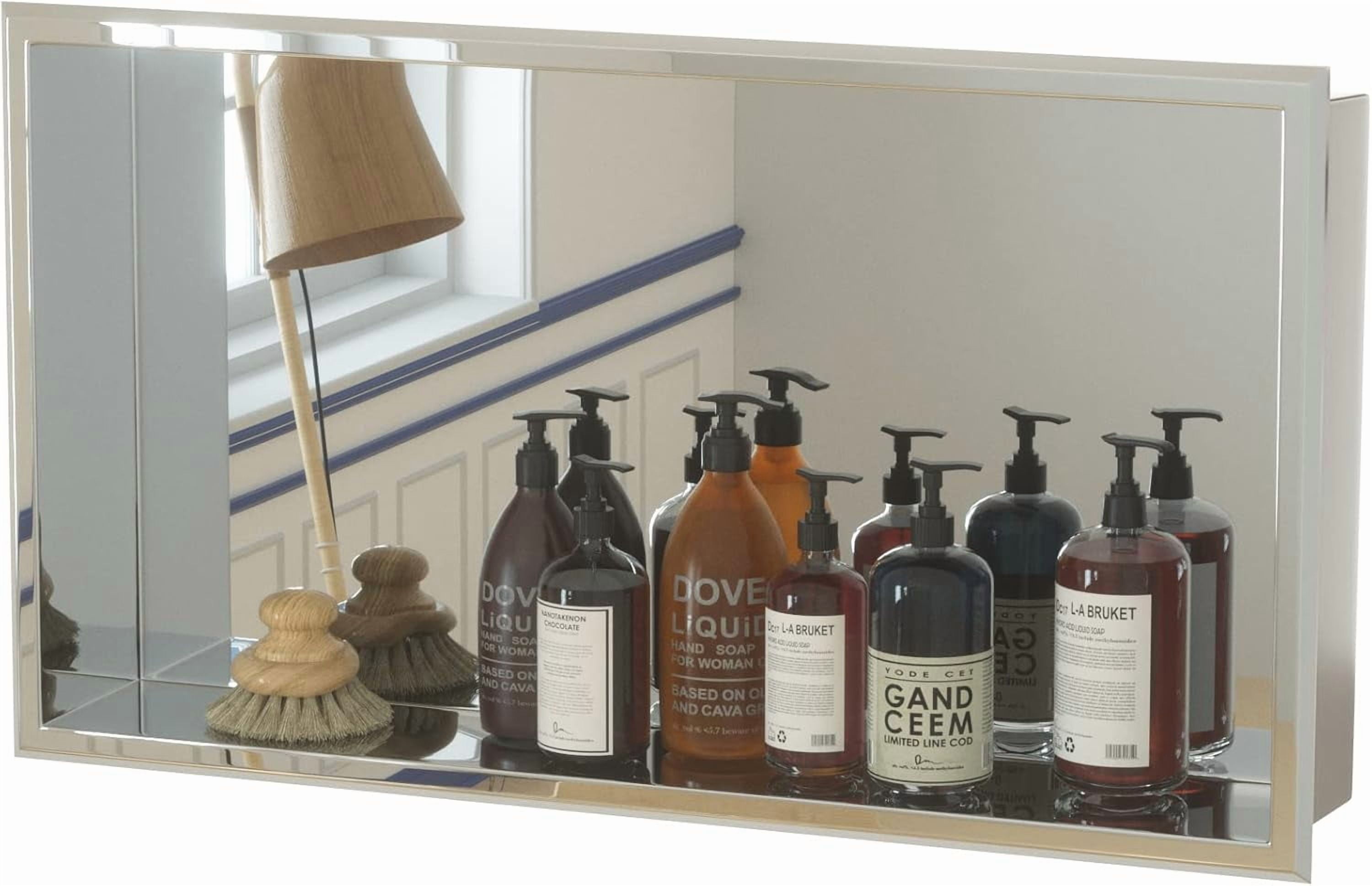 SUNTAGE Recessed Shower Niche Insert Stainless Steel, Square Shampoo ...