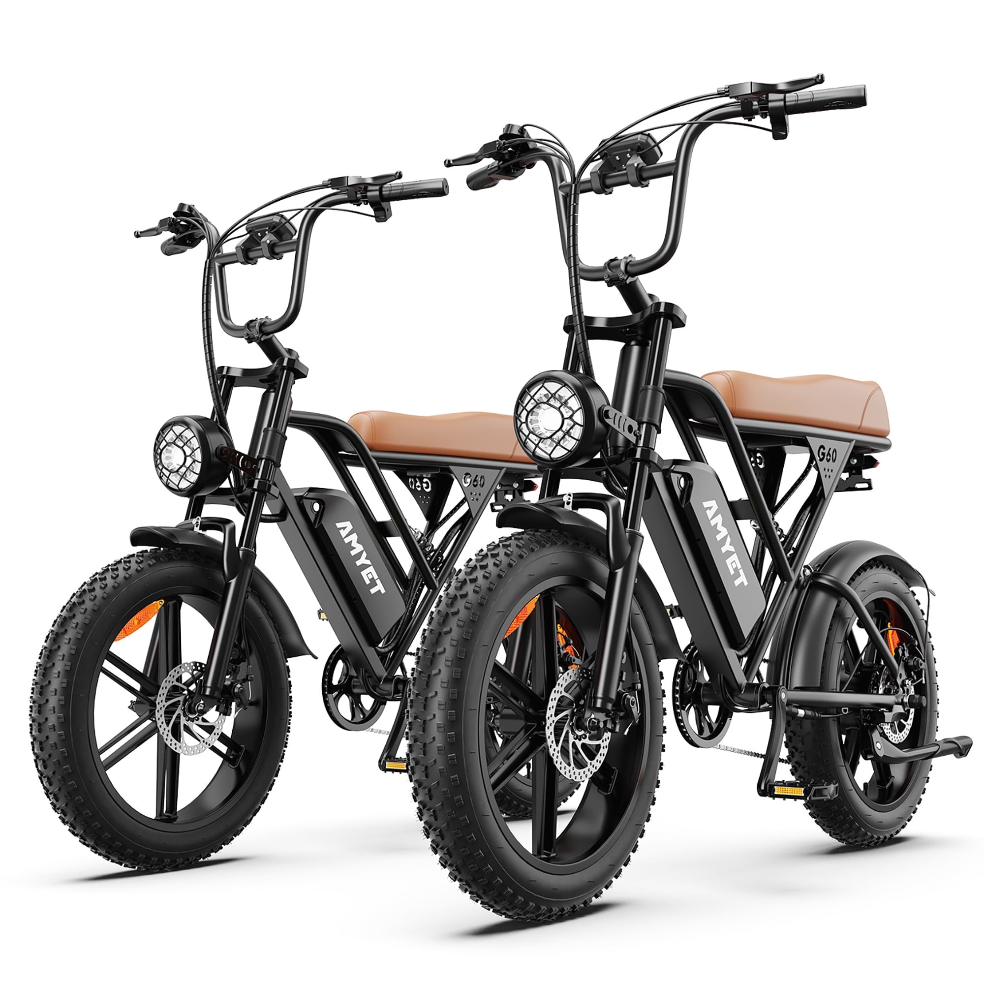 SUNTIBYE 2PCS G60 Electric Bike Peak 1500W, 20" Fat Tire E-Mountain ...