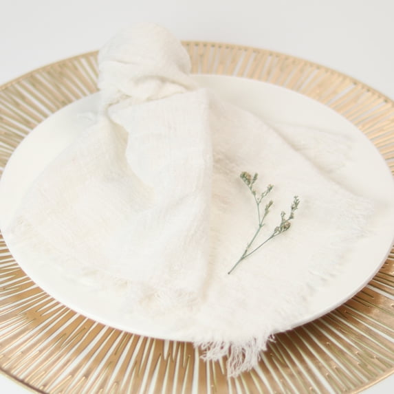 SUNTQ Handmade Cotton Napkins with Fringe 12 pack，Bulk Dinner Napkins ...