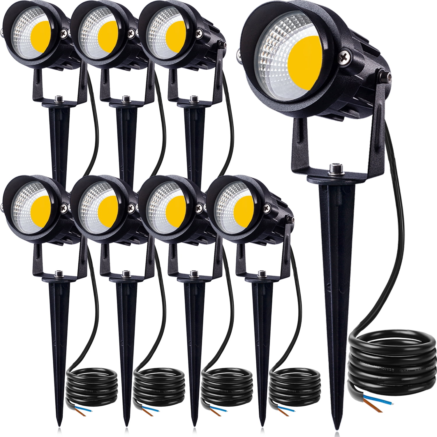 SUNVIE 12W LED Landscape Lights Low Voltage Pathway Lights Outdoor Warm ...