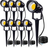 SUNVIE 12W LED Landscape Lights Low Voltage Pathway Lights Outdoor Warm ...