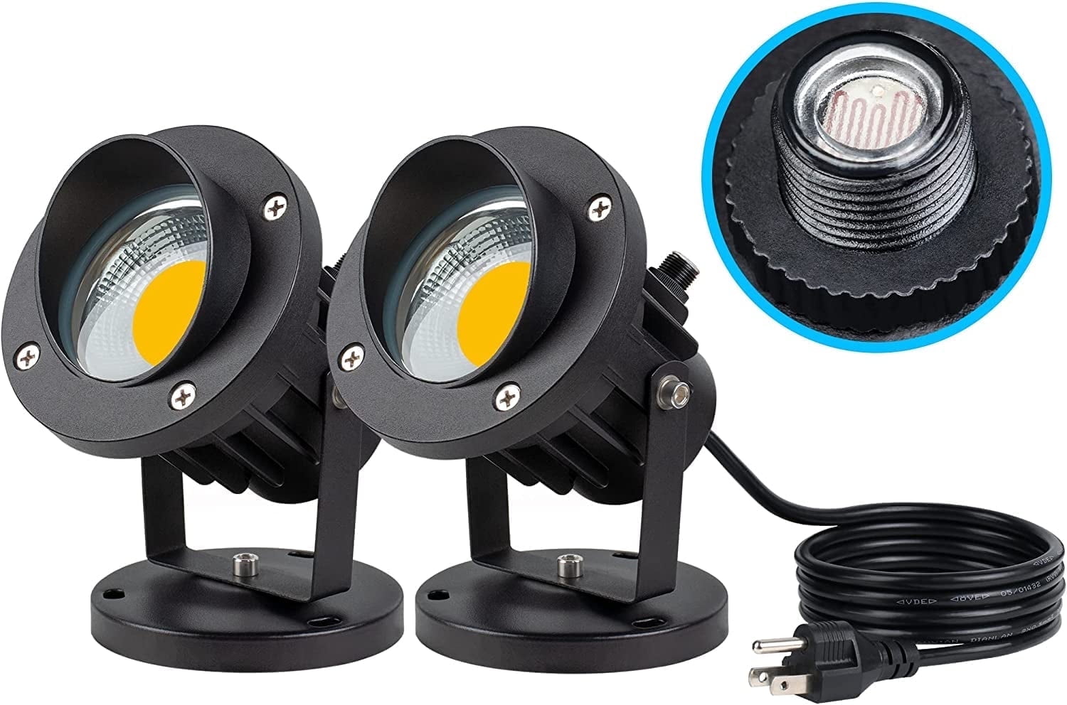 SUNVIE 20W Outdoor Spotlight with Photocell Sensor, Dusk to Dawn LED ...