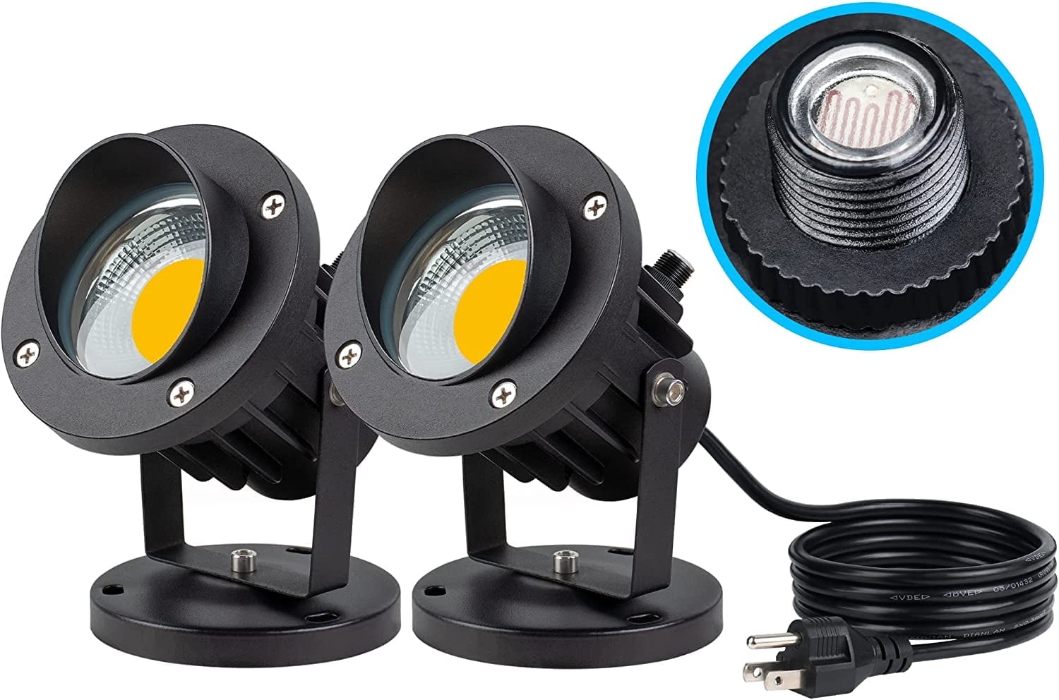 SUNVIE 20W Spotlights Outdoor with Photocell Sensor, Dusk to Dawn LED ...