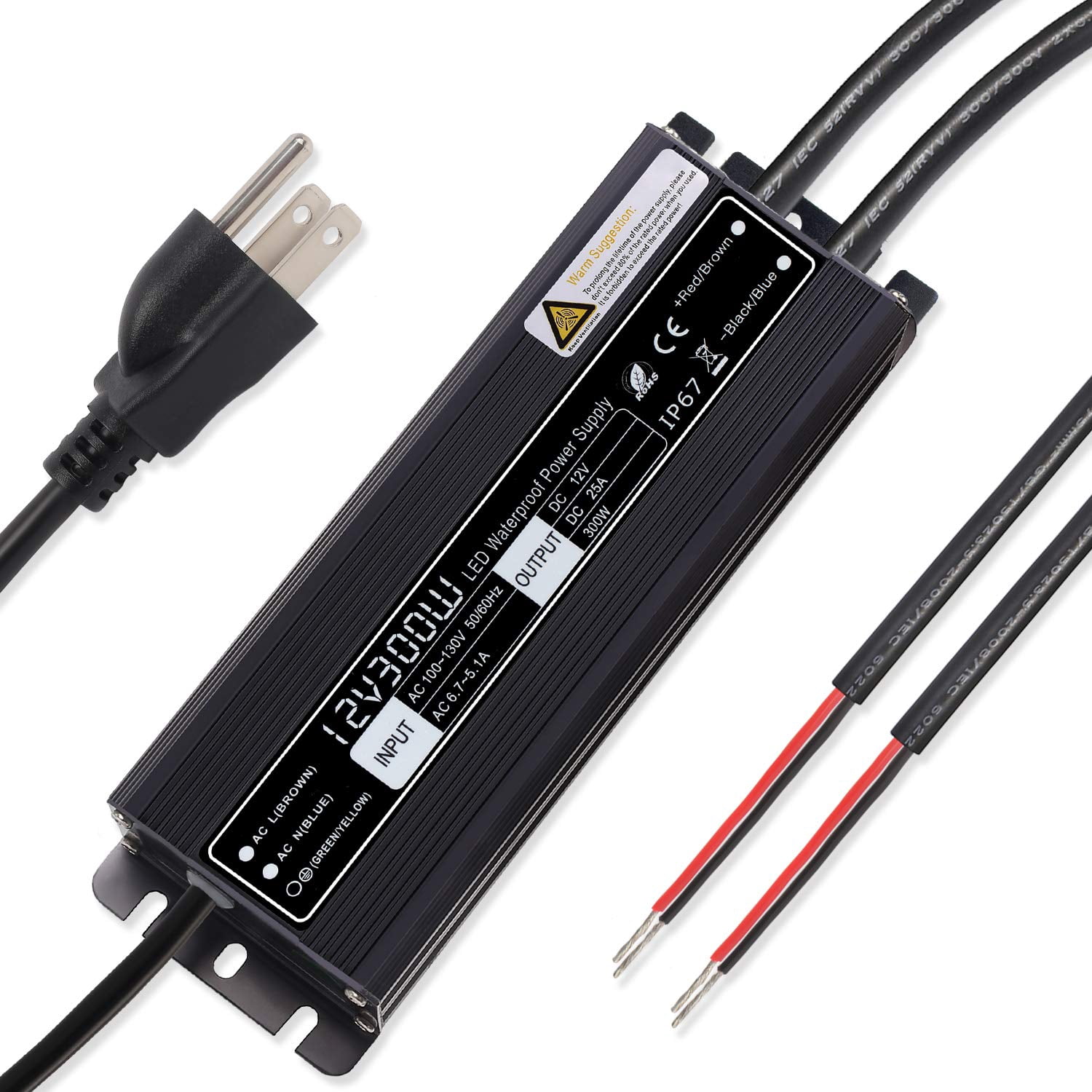SUNVIE 300W LED Driver - 120V to 12V Constant Voltage Power Supply ...