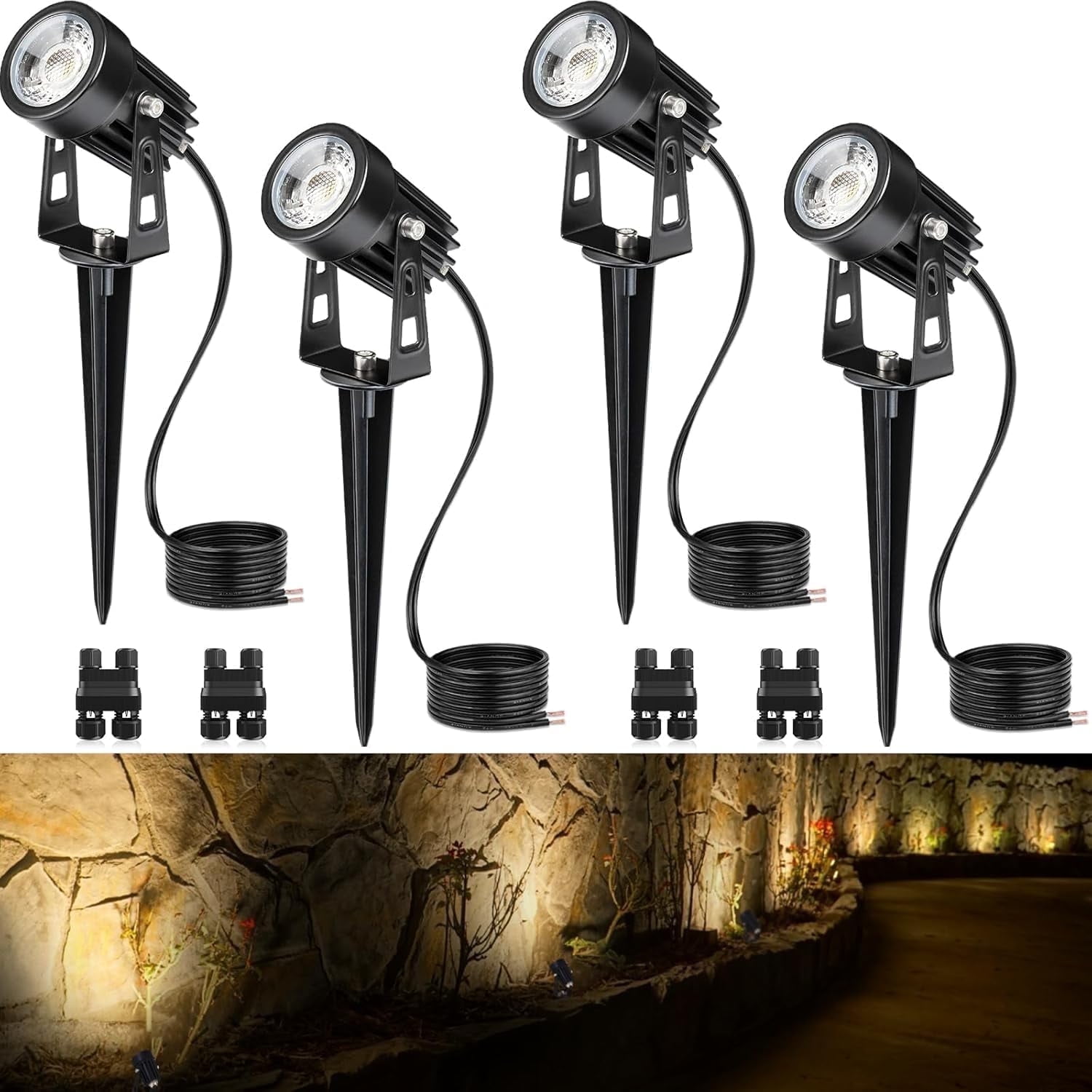 SUNVIE 3W Low Voltage Landscape Lighting LED Outdoor Spotlight with ...